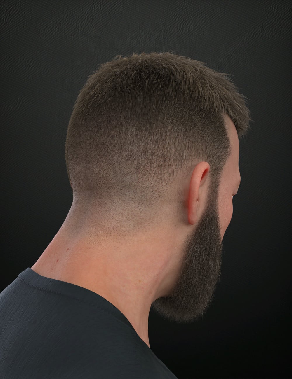 Short Fade Hair and Rugged Beard for Genesis 9 | Daz 3D