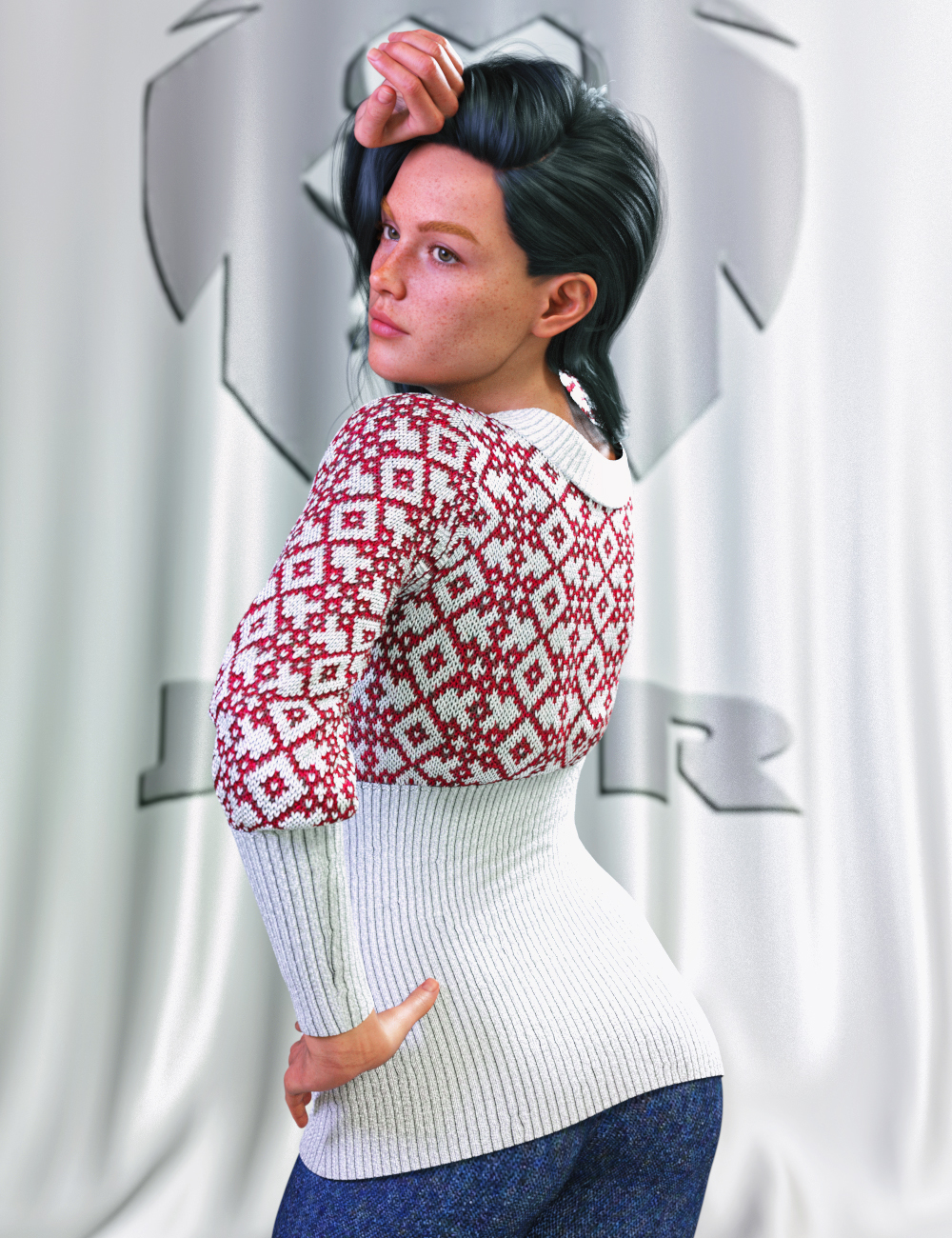JMR dForce Karina Sweater for Genesis 9 and 8 Females | Daz 3D
