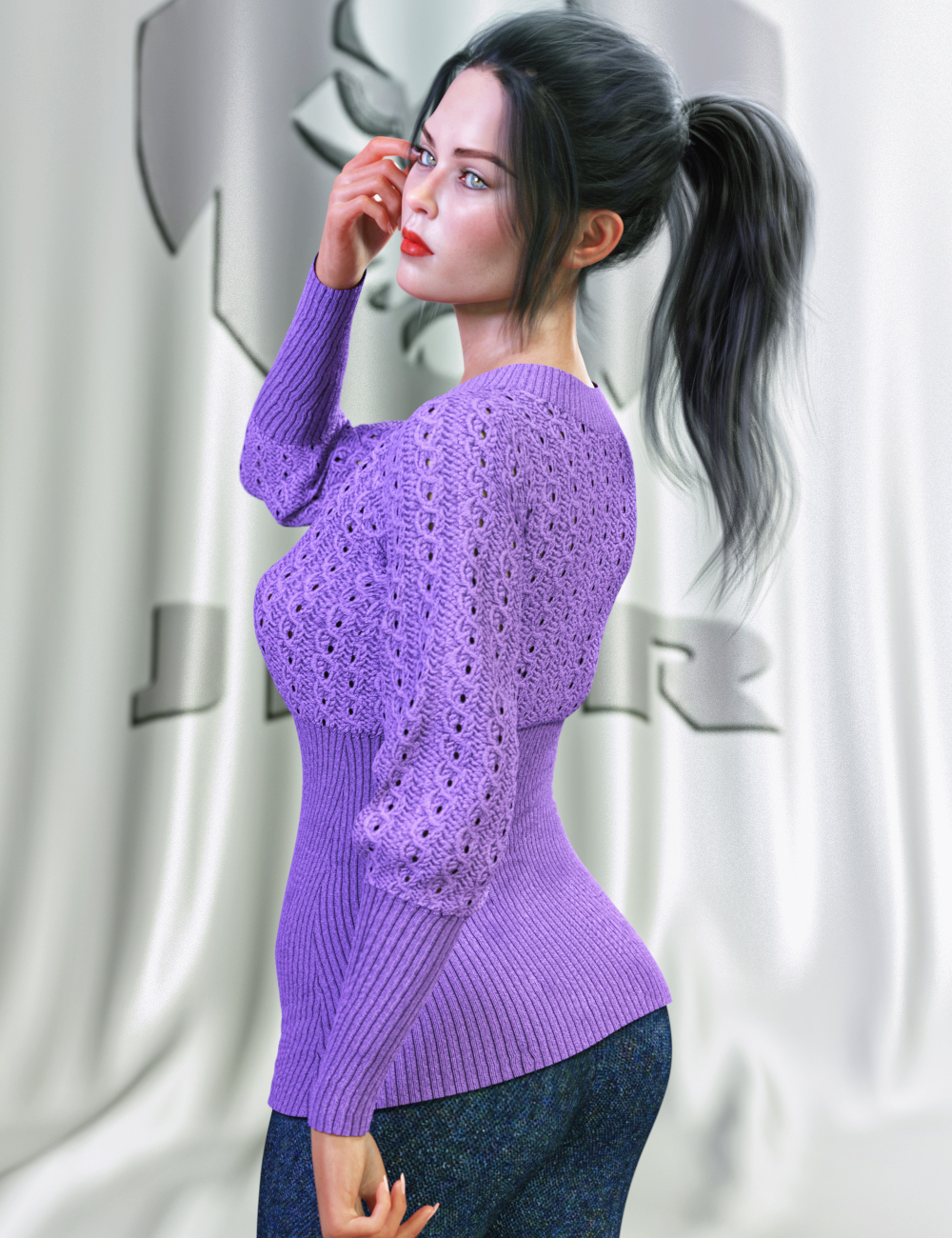 JMR dForce Karina Sweater for Genesis 9 and 8 Females | Daz 3D