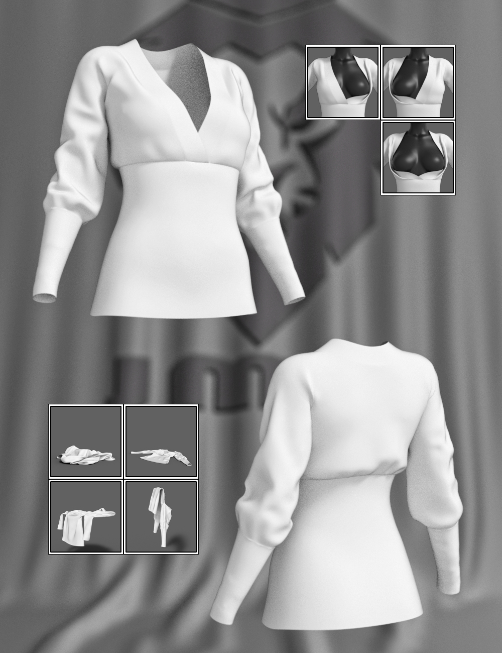 JMR dForce Karina Sweater for Genesis 9 and 8 Females | Daz 3D