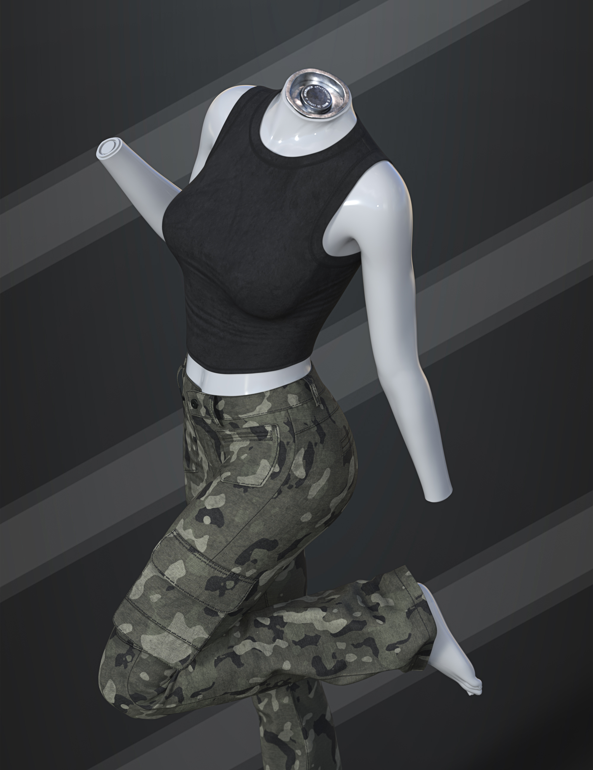 dForce SU Urban Military Outfit for Genesis 9, 8.1, and 8 Female | Daz 3D
