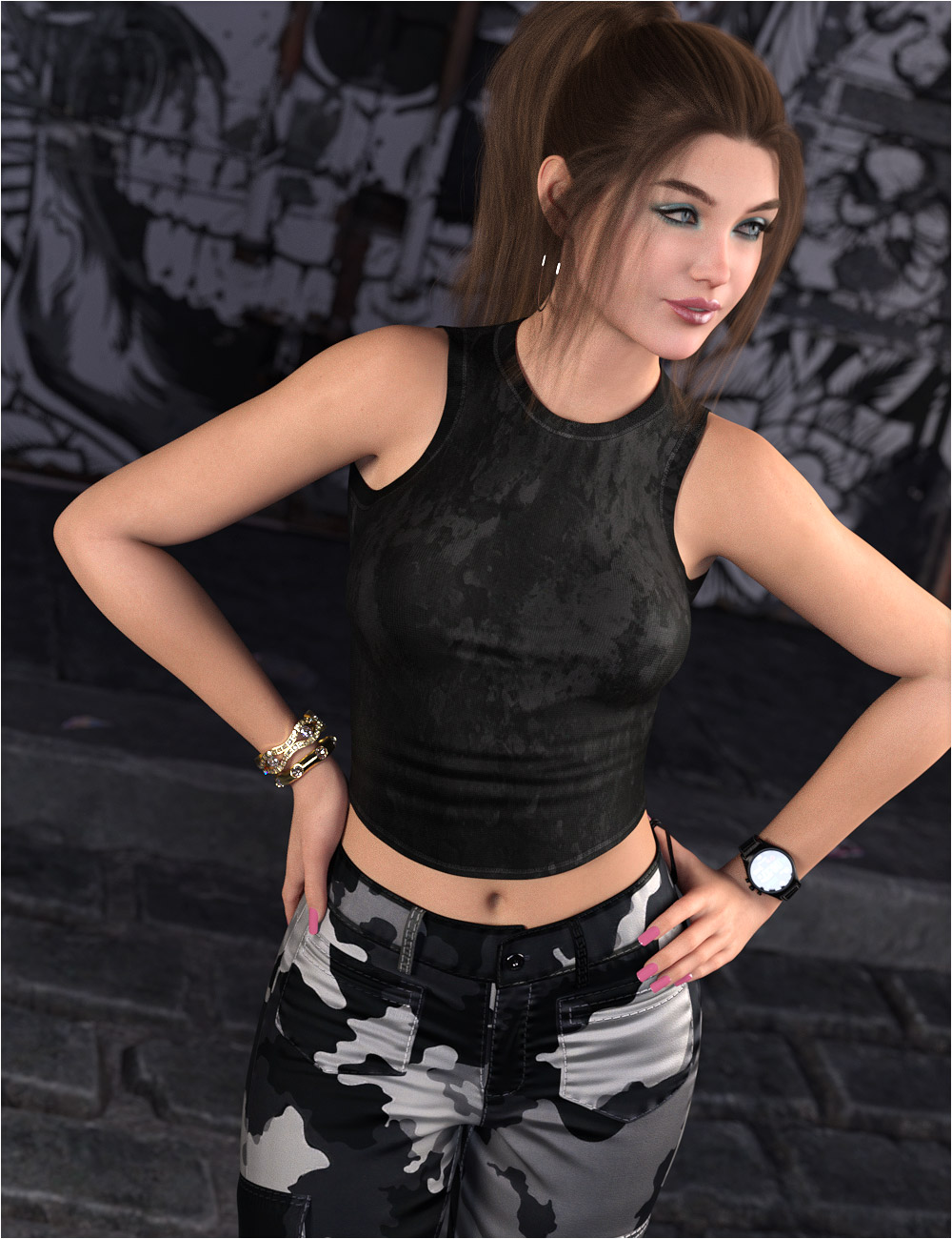 Commando Textures for dForce SU Urban Military Outfit | Daz 3D