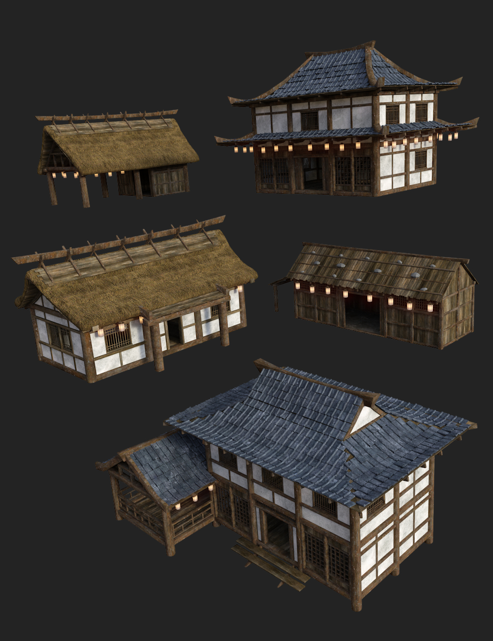 Asian City Buildings 2 | Daz 3D