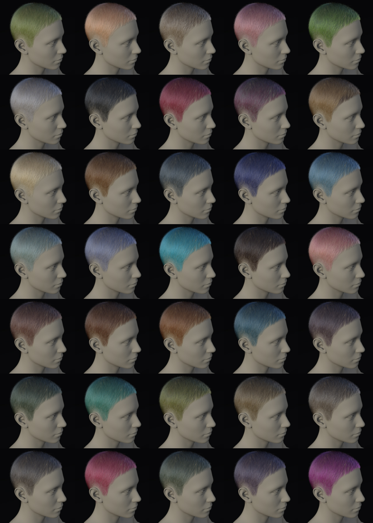 dForce Strand-Based Very Short Pixie Style Hair Color Expansion | Daz 3D