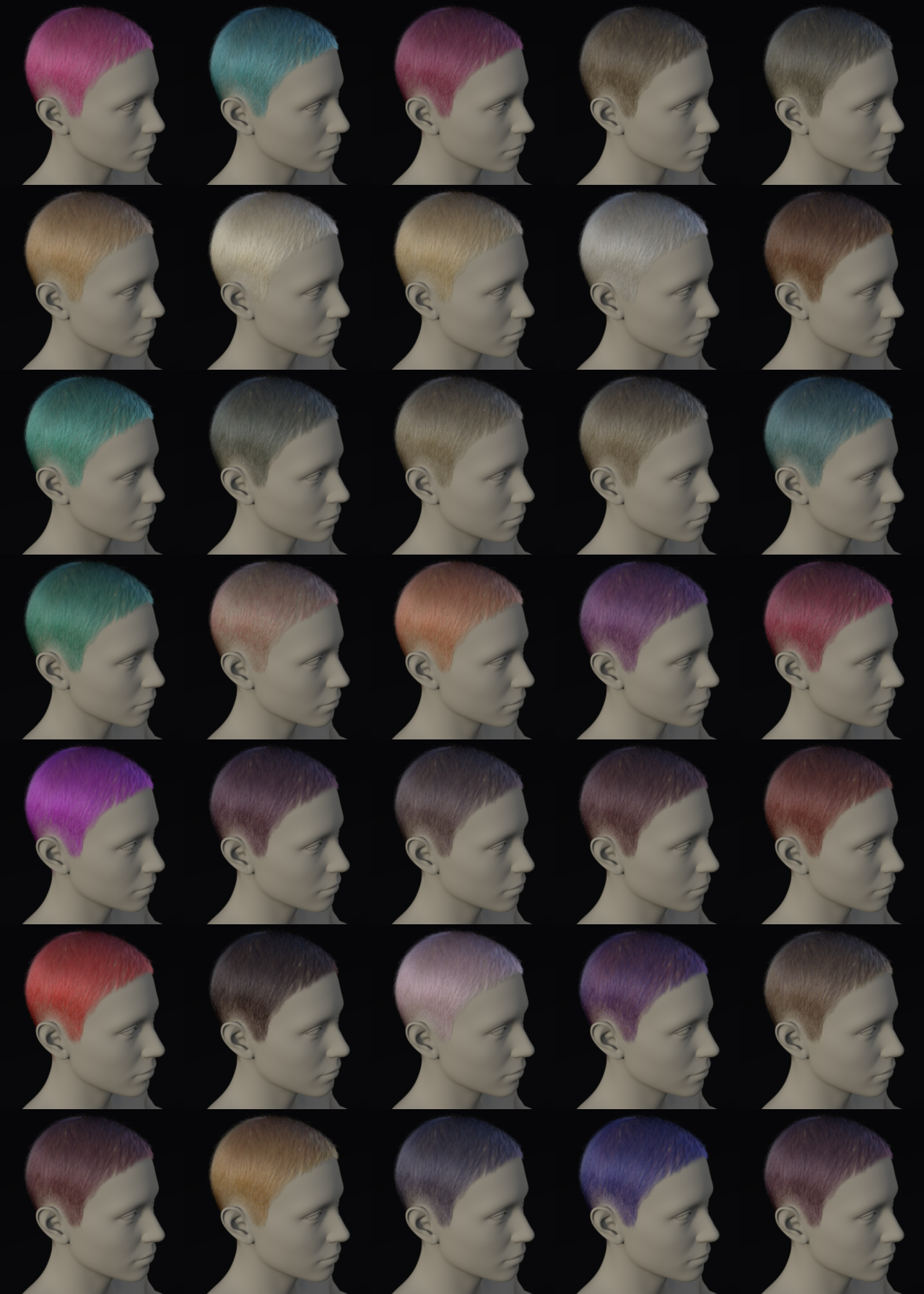dForce Strand-Based Very Short Pixie Style Hair Color Expansion | Daz 3D