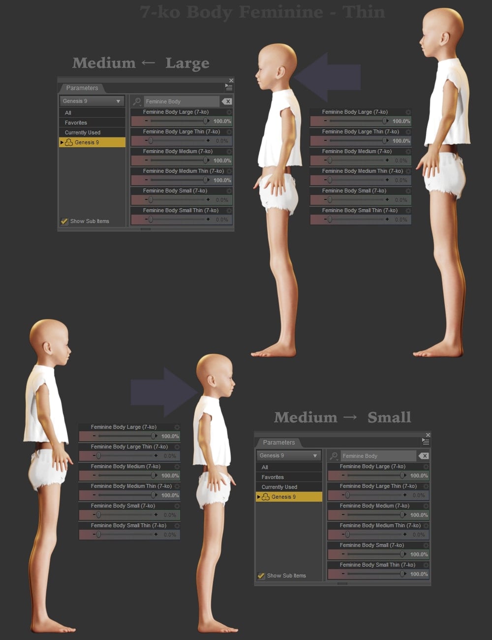 7-ko Flower Bundle for Genesis 9 Feminine | Daz 3D