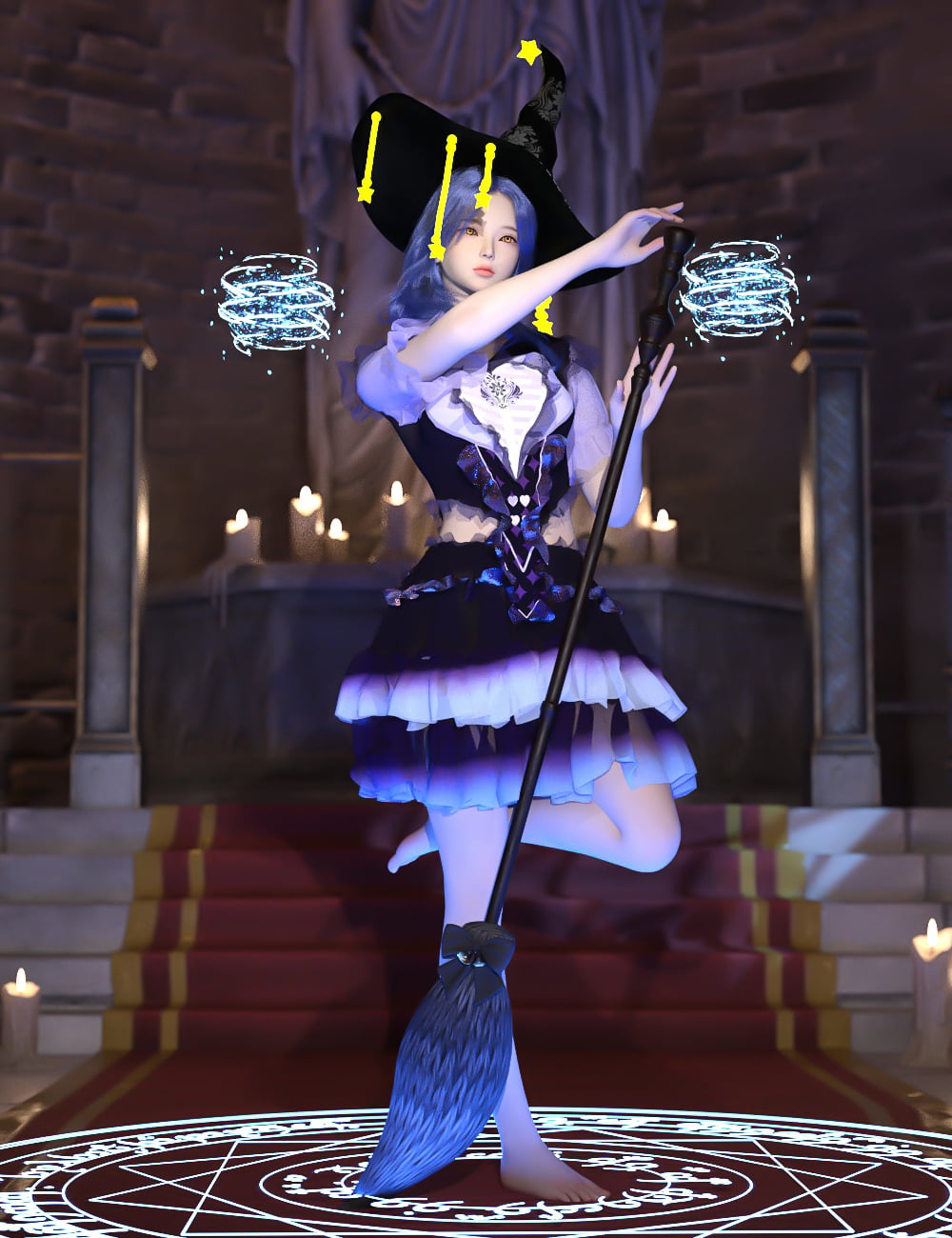 dForce EG Witch Costume for Genesis 9 | Daz 3D