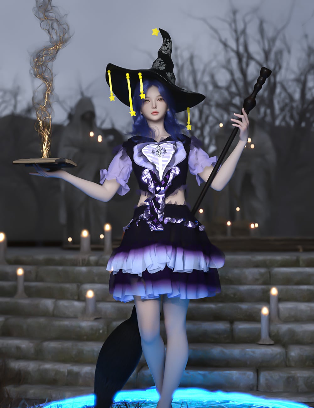 dForce EG Witch Costume for Genesis 9 | Daz 3D