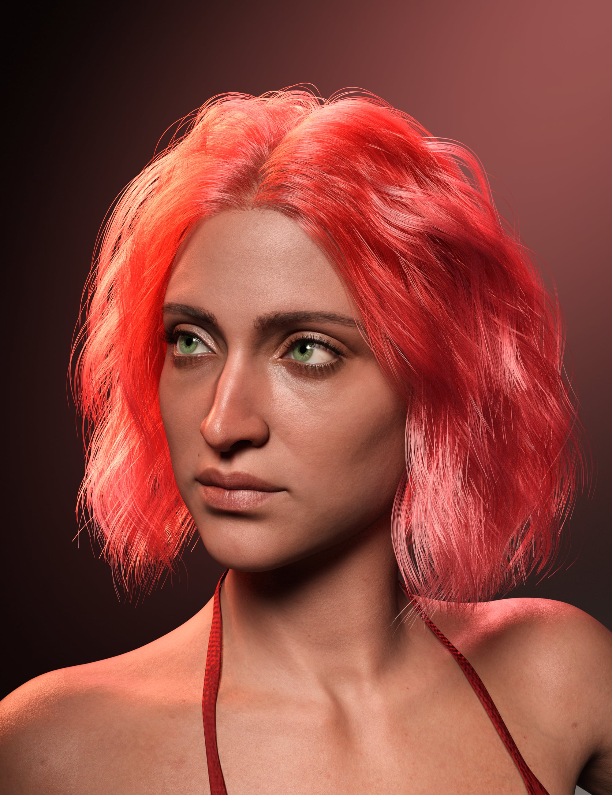 dForce FE Strand-Based Straight Bob Hair for Genesis 9 | Daz 3D