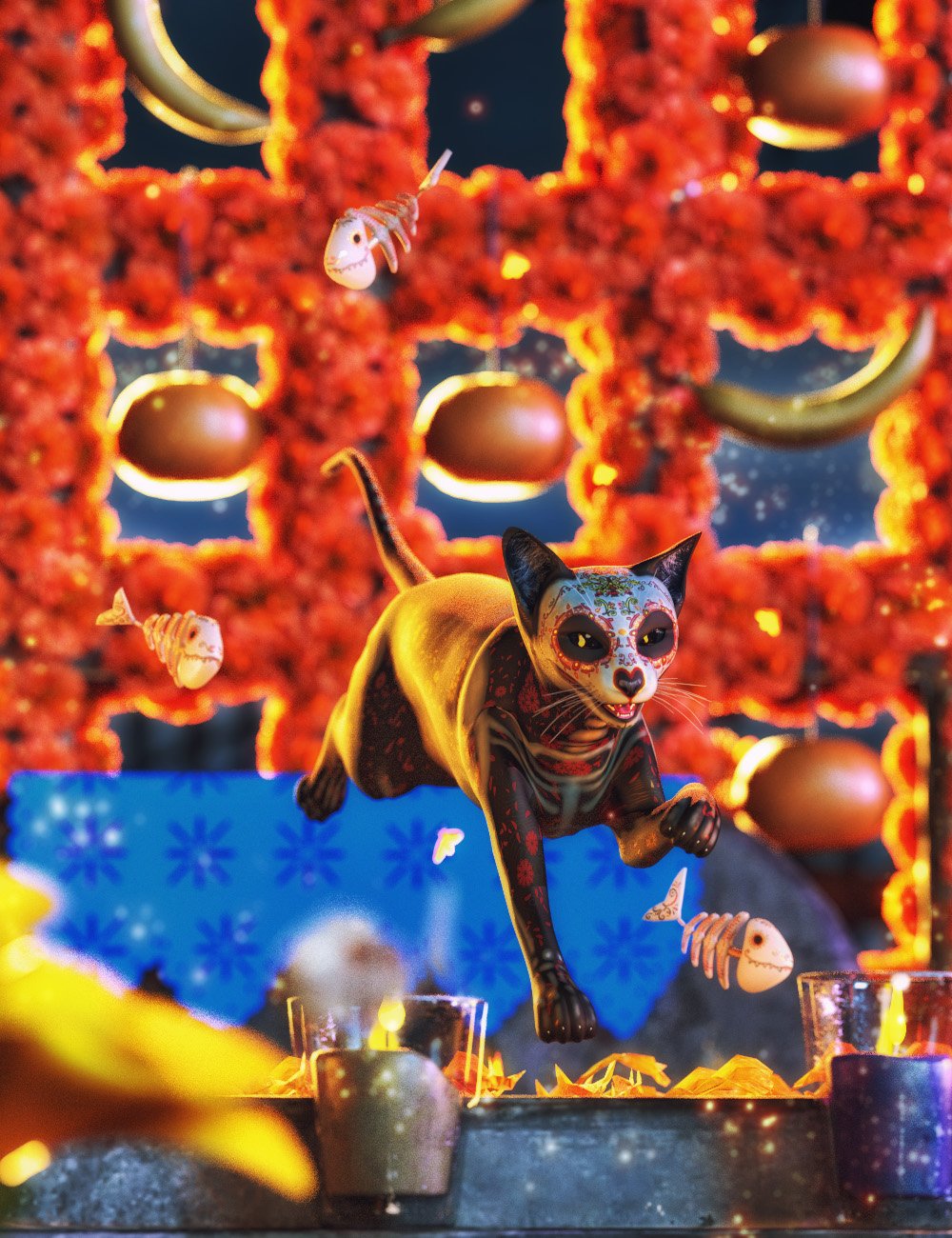 Furry Guide Poses for House Cat and Genesis 9 ⋆ Freebies Daz 3D