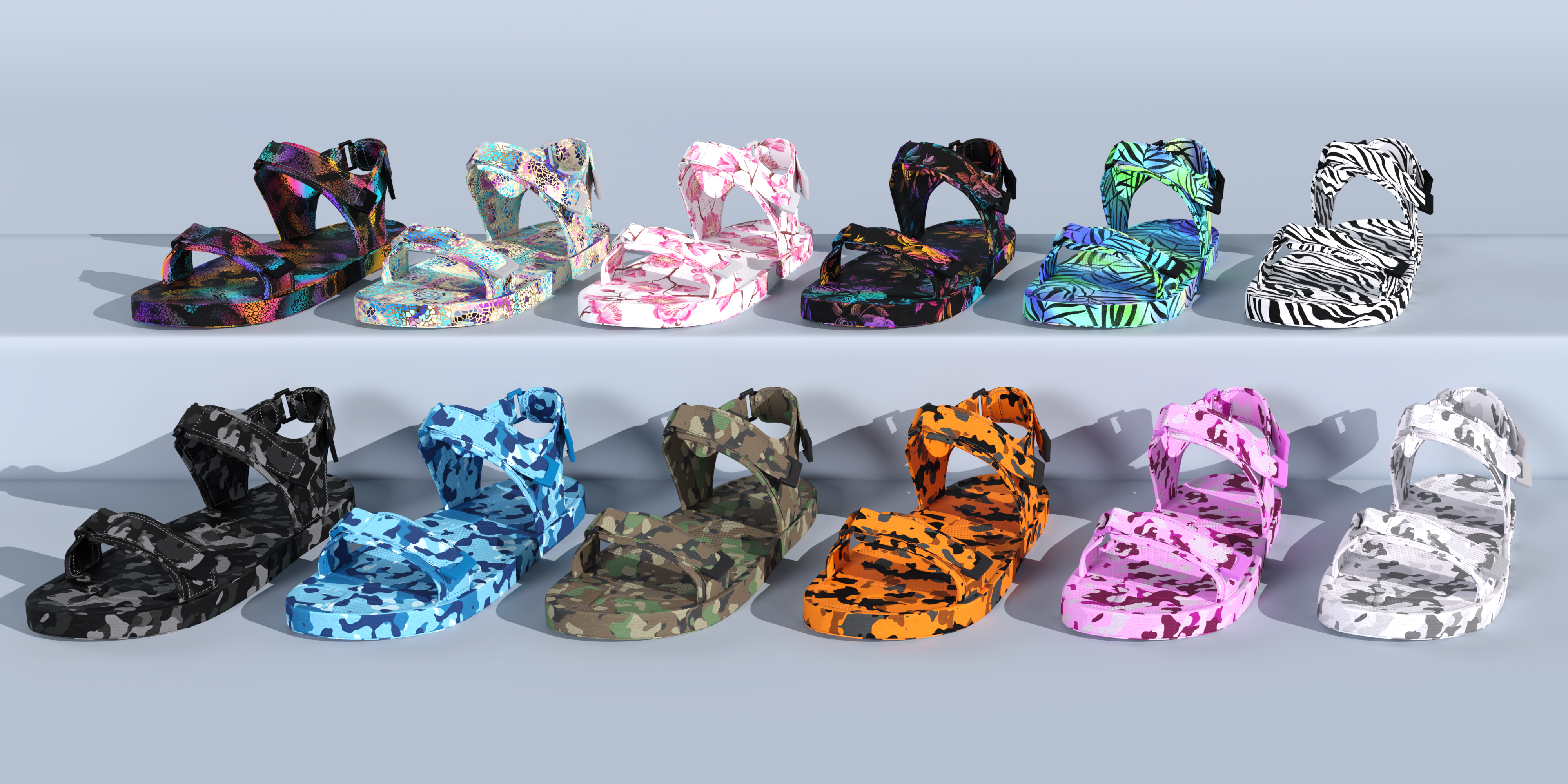 CW Darcy Flat Sandals for Genesis 9 and 8 | Daz 3D