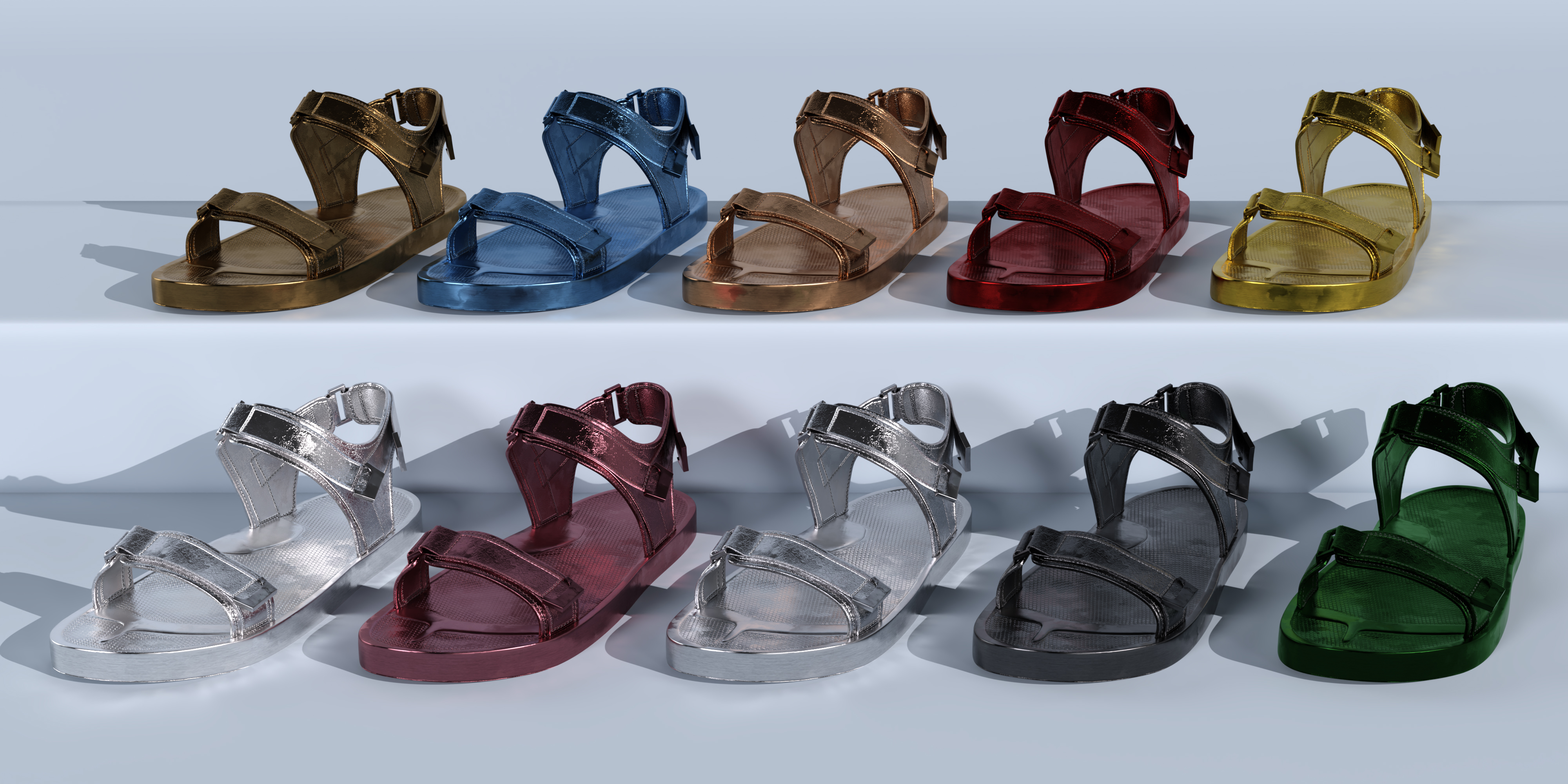CW Darcy Flat Sandals for Genesis 9 and 8 | Daz 3D
