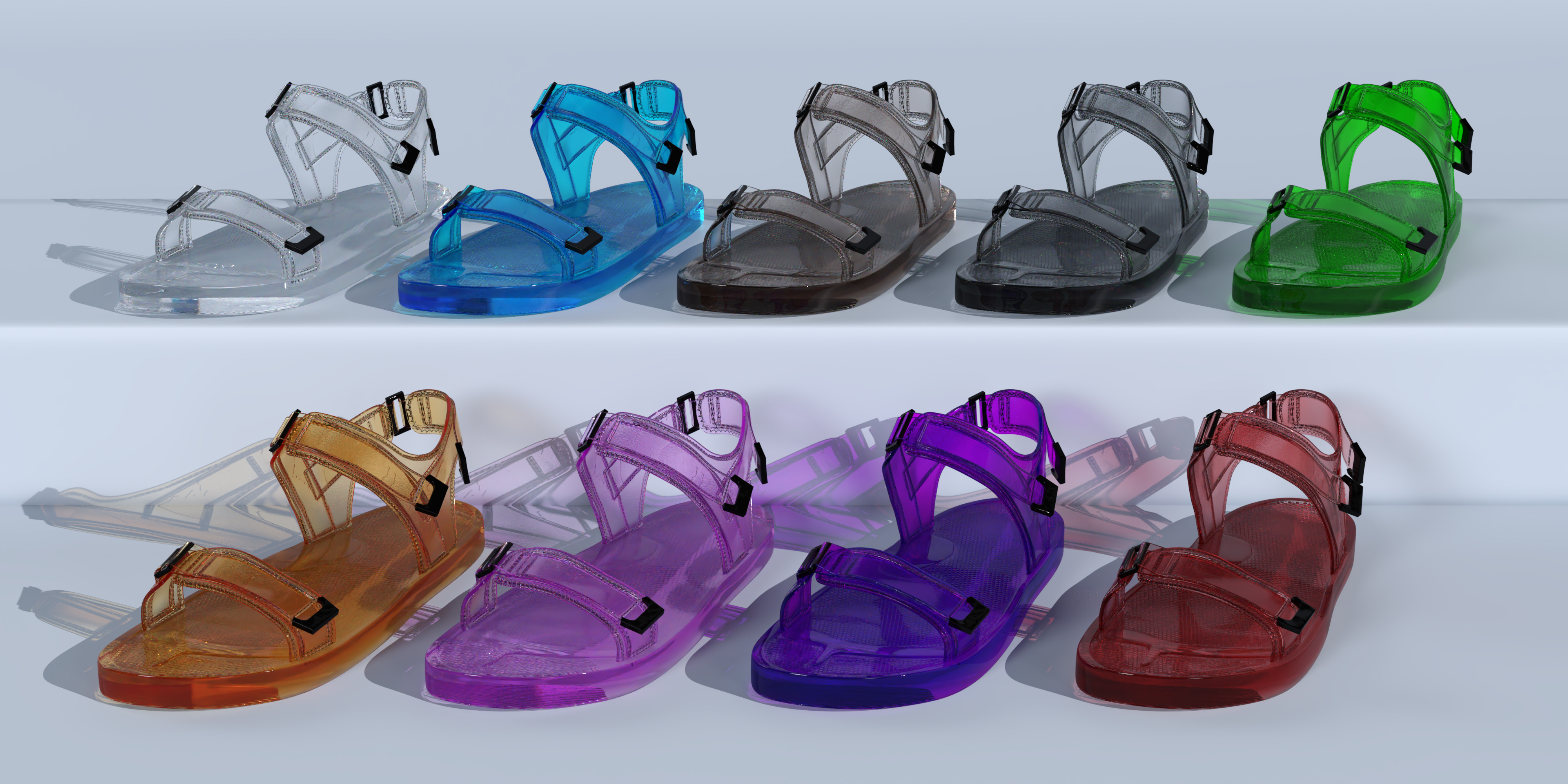 CW Darcy Flat Sandals for Genesis 9 and 8 | Daz 3D