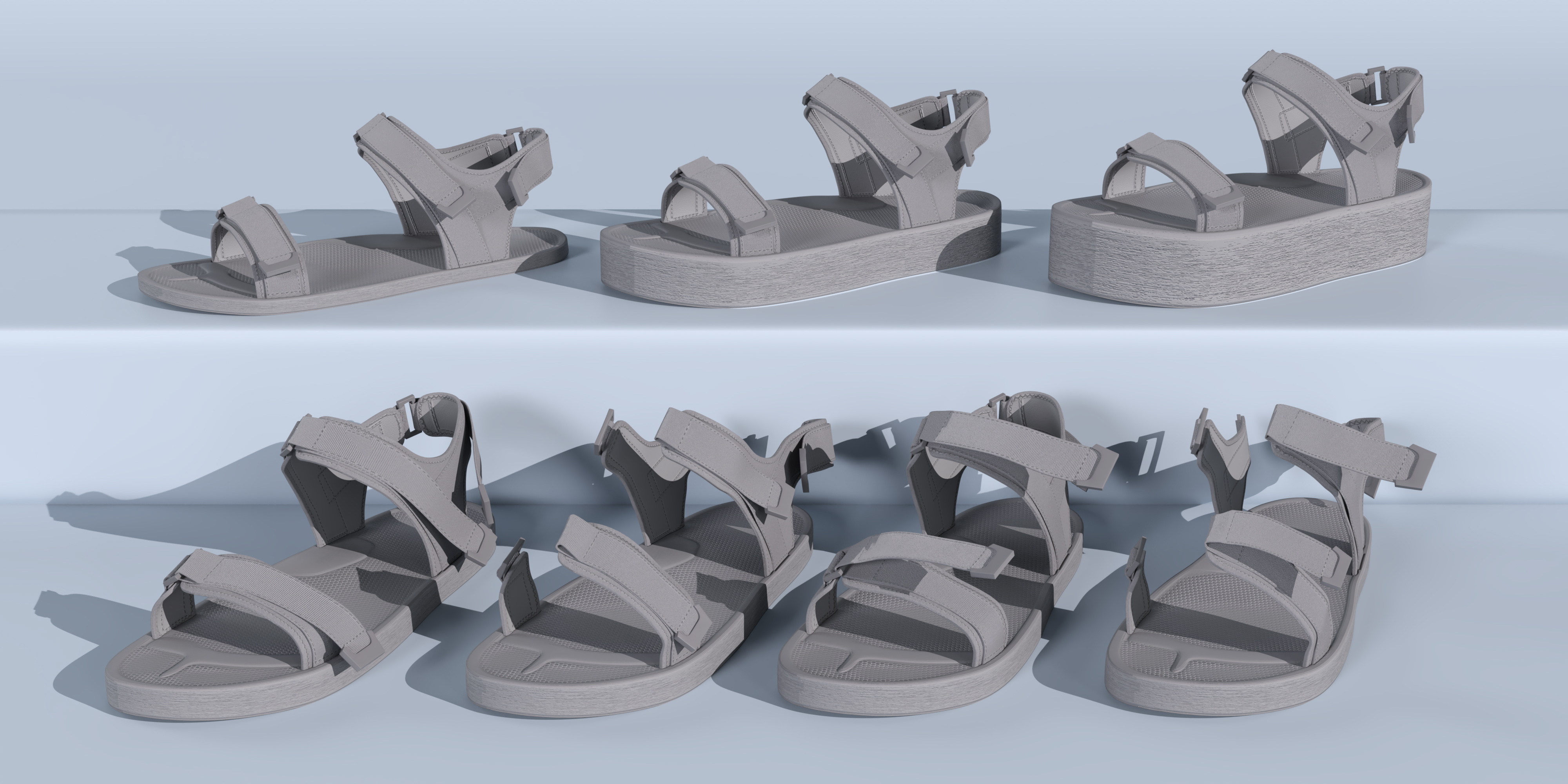 CW Darcy Flat Sandals for Genesis 9 and 8 | Daz 3D