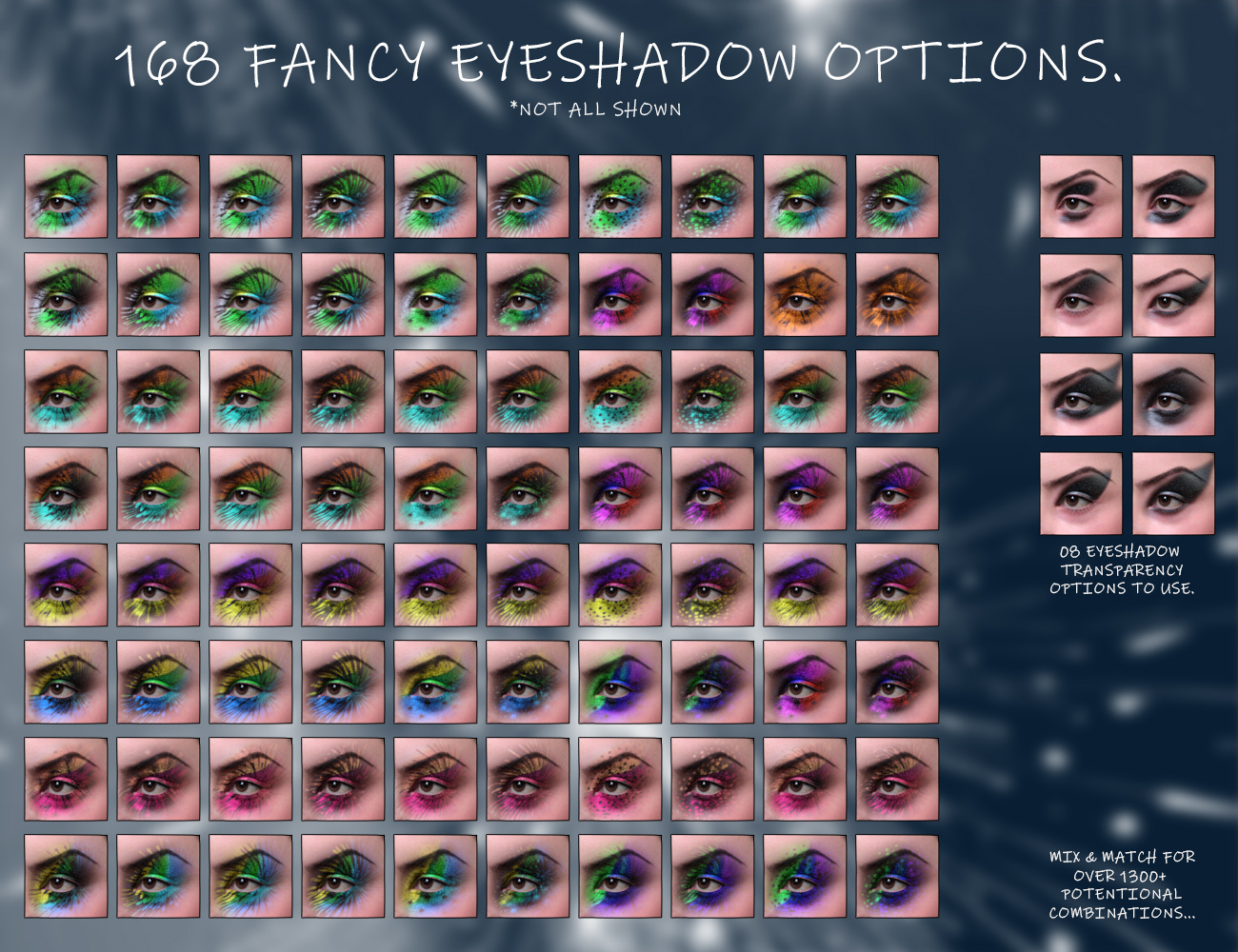 Firework Themed Eyeshadow Builder for Genesis 9 | Daz 3D