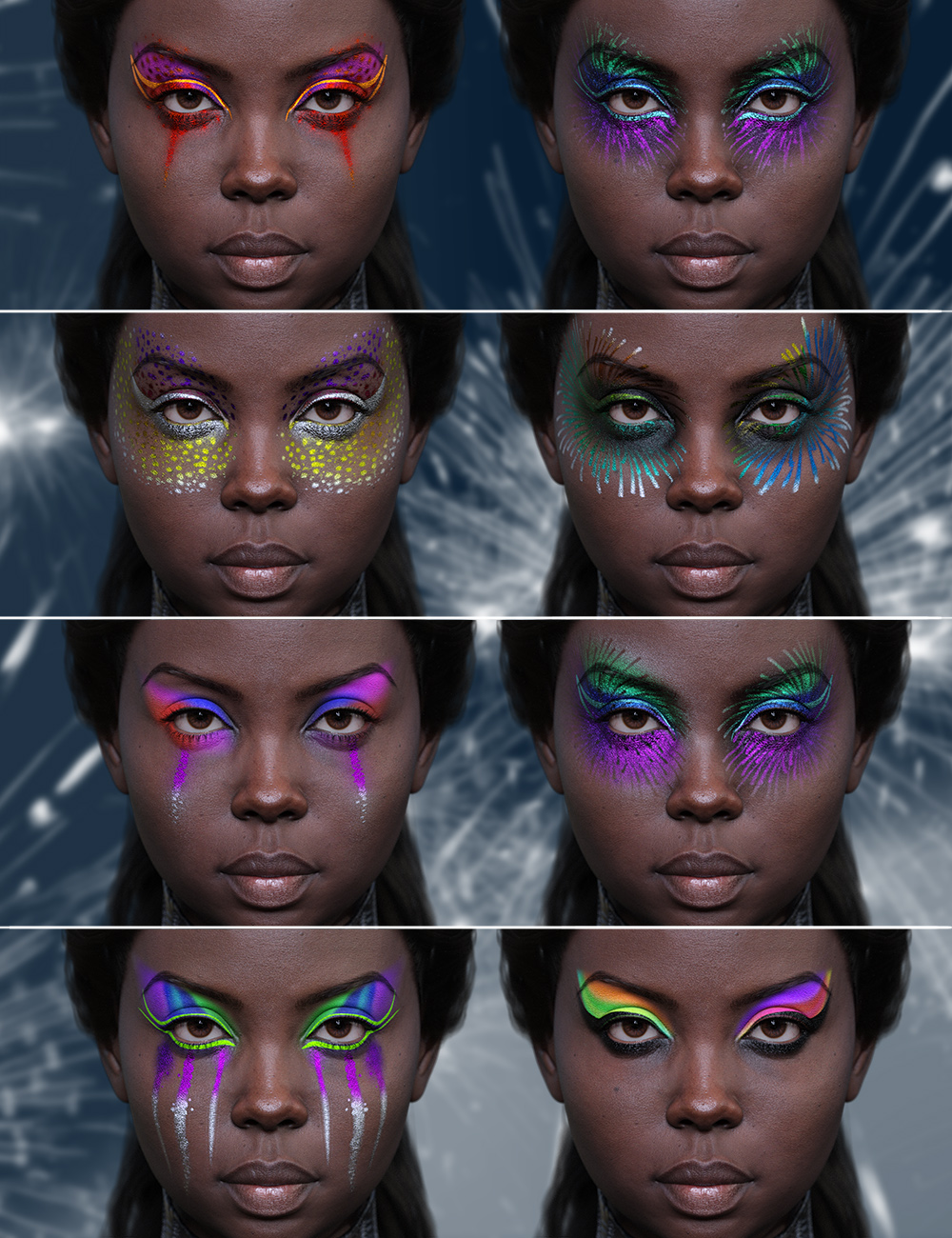 Firework Themed Eyeshadow Builder for Genesis 9 | Daz 3D