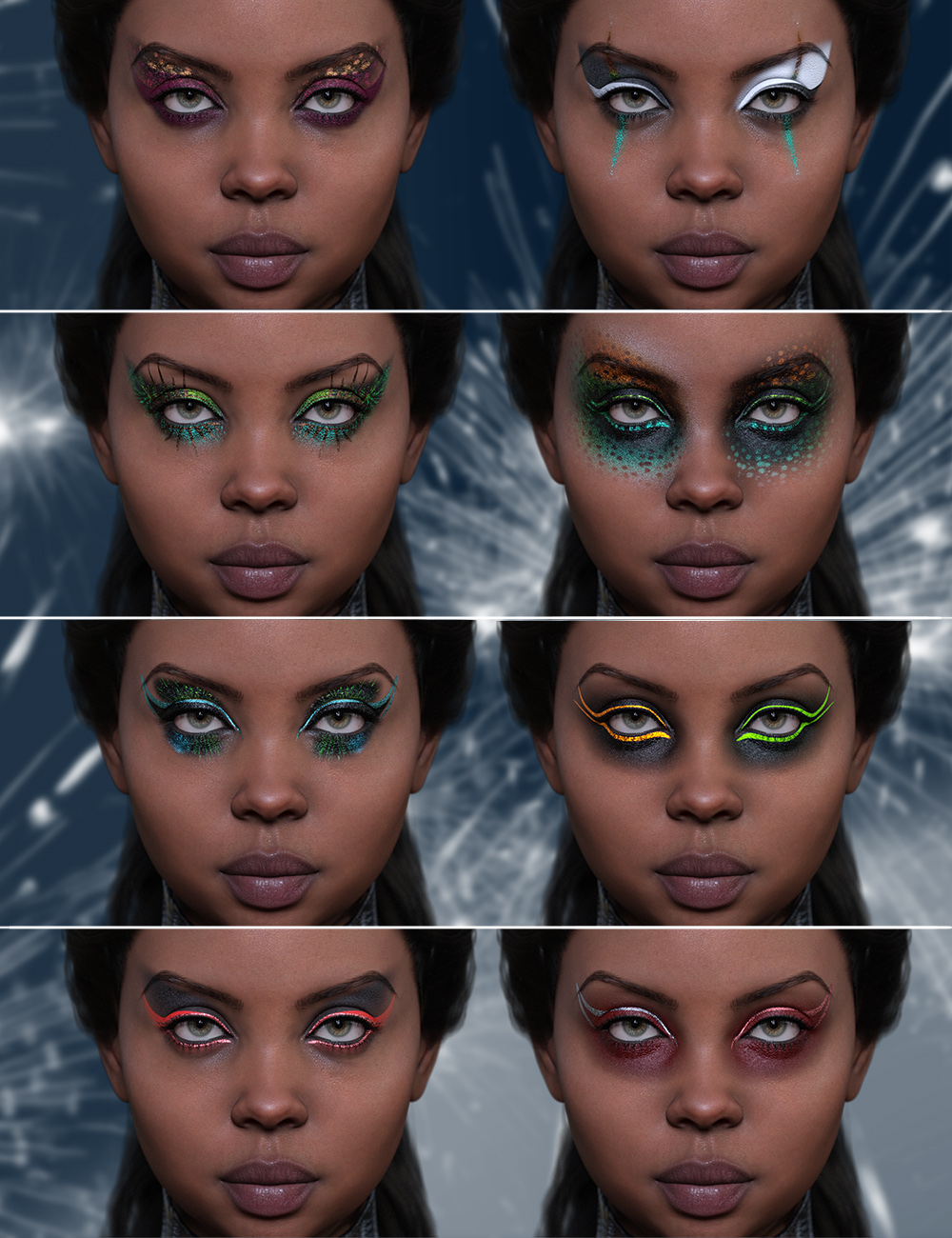 Firework Themed Eyeshadow Builder for Genesis 9 | Daz 3D