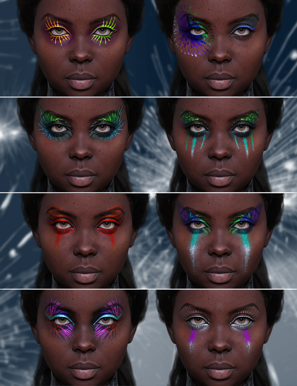 Firework Themed Eyeshadow Builder for Genesis 9 | Daz 3D