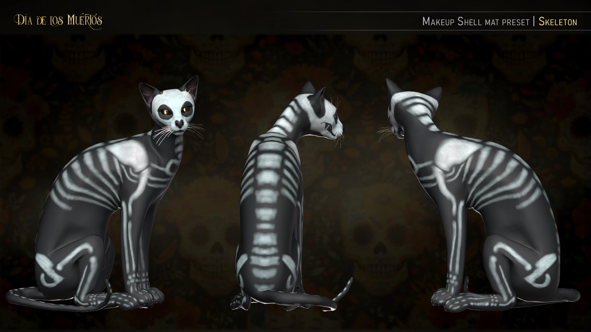 FPE Dia de los Muertos Makeup for Daz House Cat | Daz 3D
