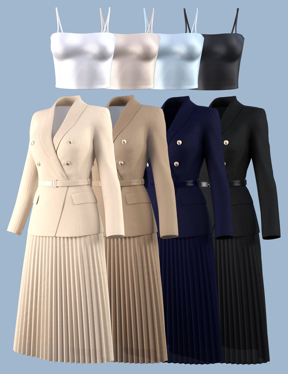 dForce HnC24 Shawl Collar Suit Outfit for Genesis 9 | Daz 3D