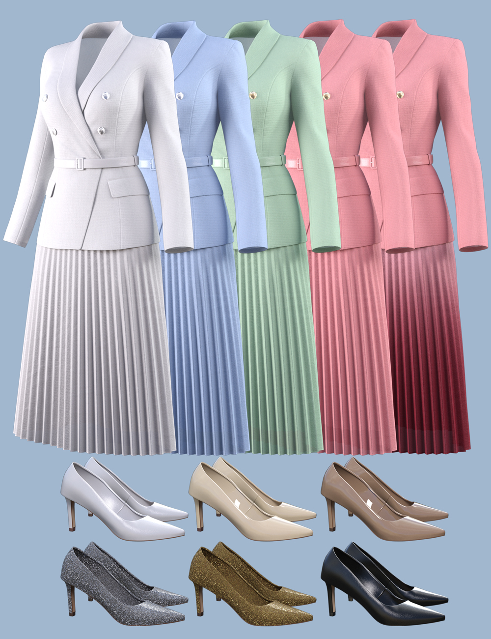 dForce HnC24 Shawl Collar Suit Outfit for Genesis 9 | Daz 3D