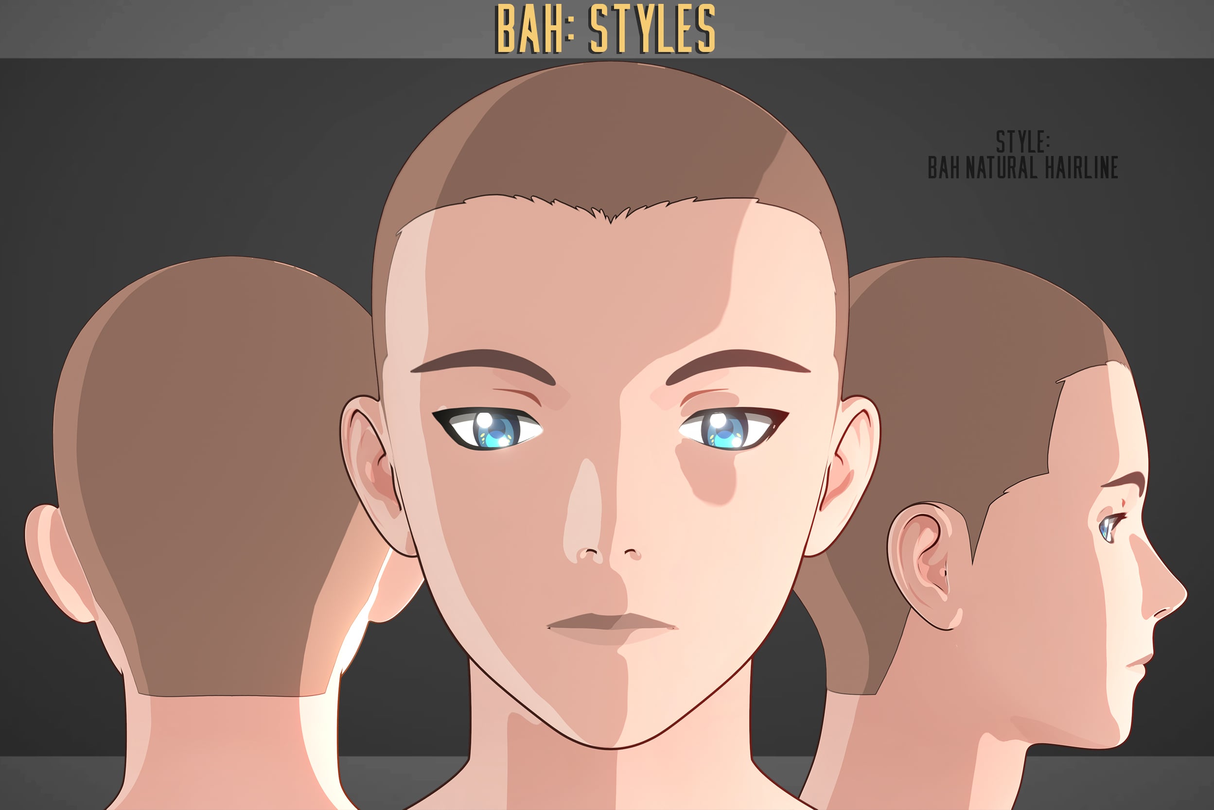 Buzzed Anime Hair Collection for Genesis 9 Toon | Daz 3D