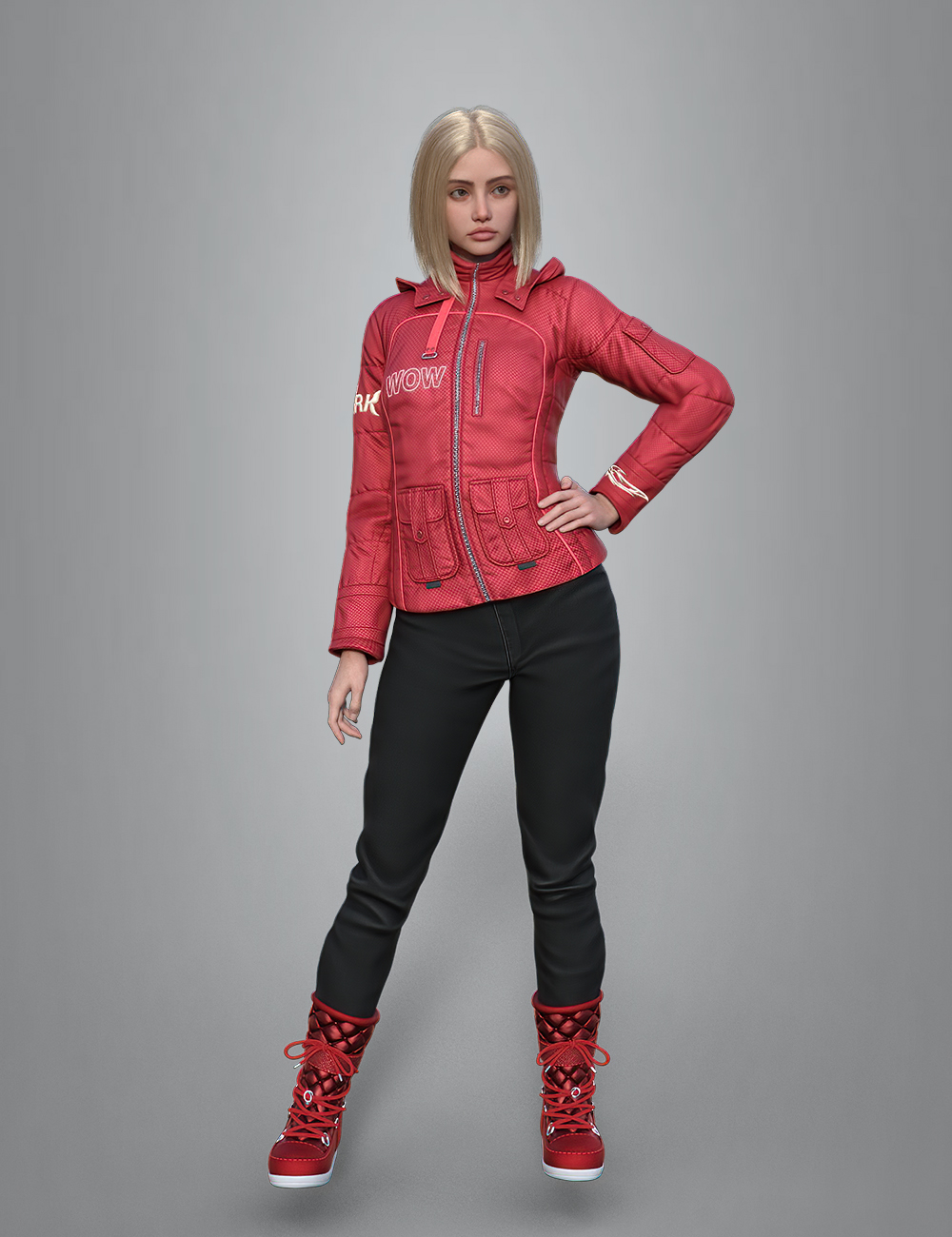 Winter Down Coat Outfit for Genesis 9 | Daz 3D