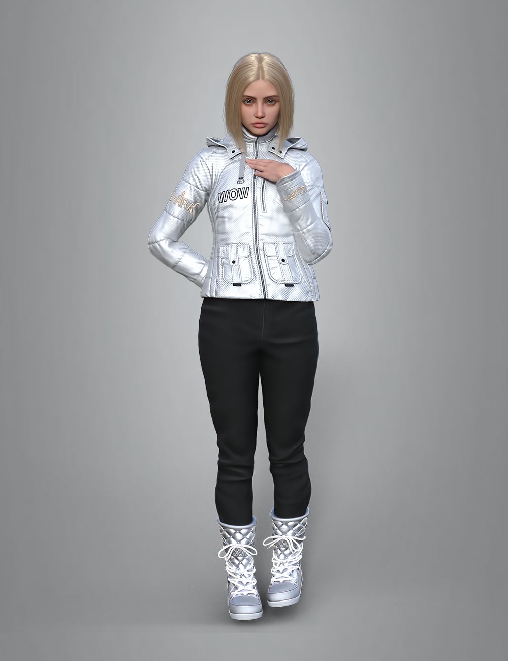 Winter Down Coat Outfit for Genesis 9 | Daz 3D