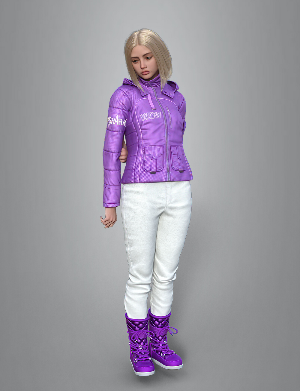 Winter Down Coat Outfit for Genesis 9 | Daz 3D