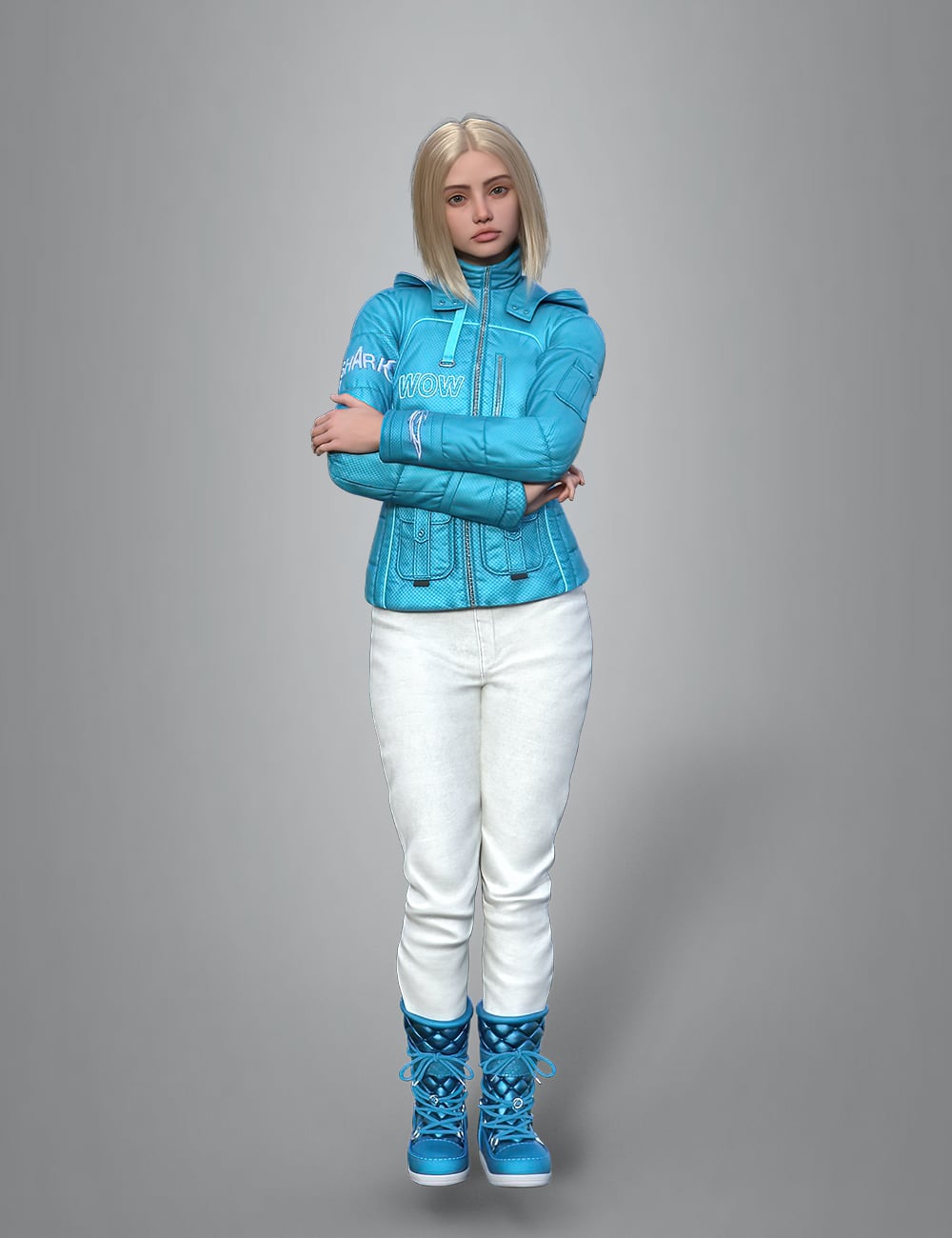 Winter Down Coat Outfit for Genesis 9 | Daz 3D