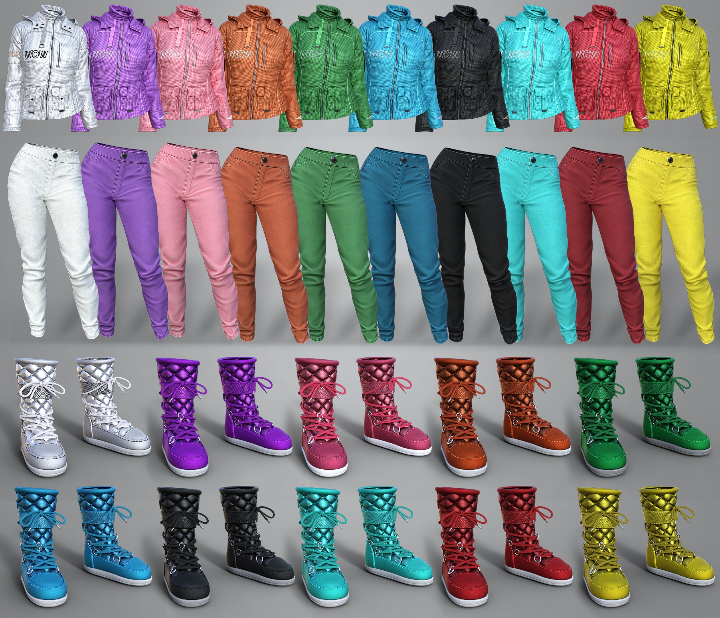 Winter Down Coat Outfit for Genesis 9 | Daz 3D