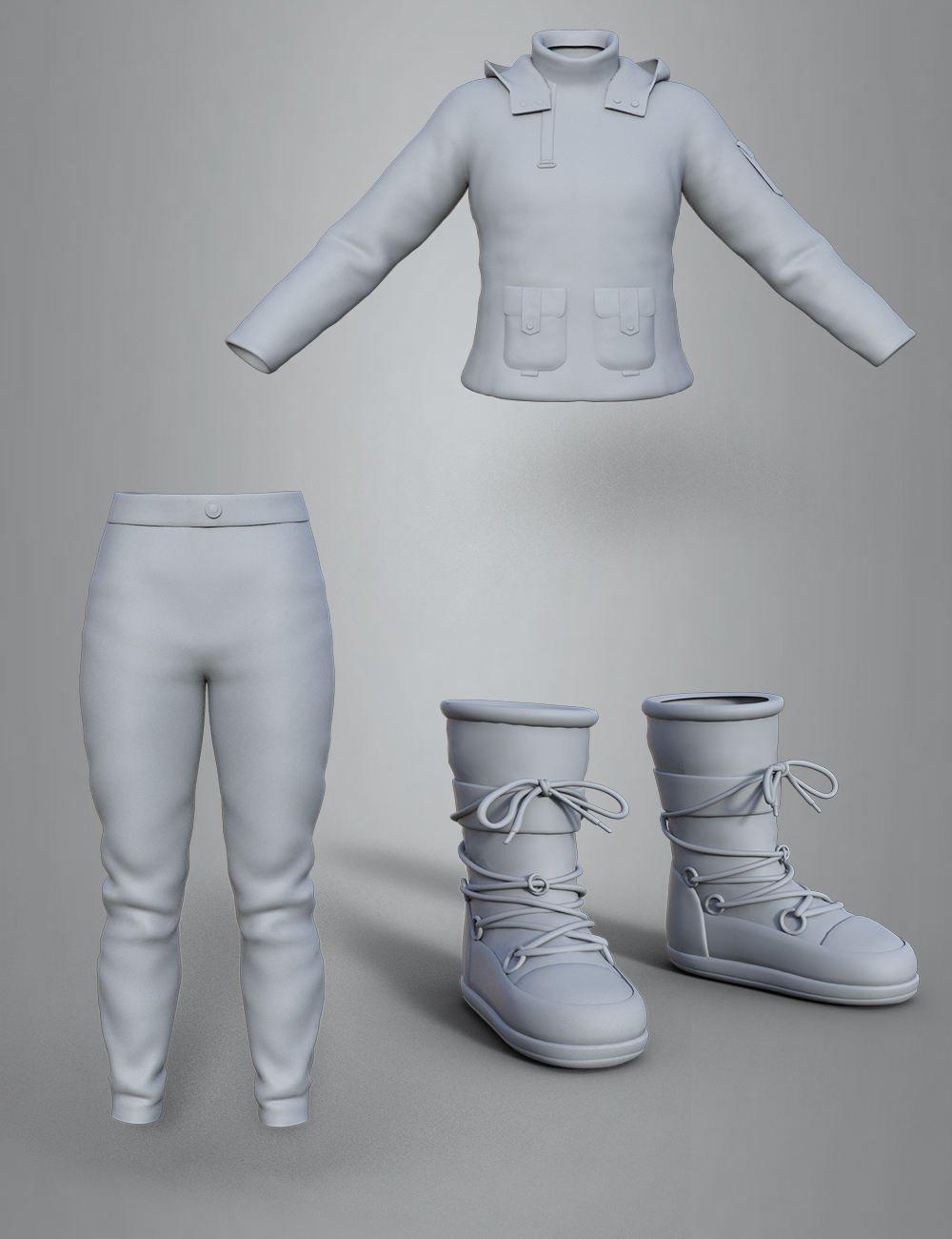 Winter Down Coat Outfit for Genesis 9 | Daz 3D