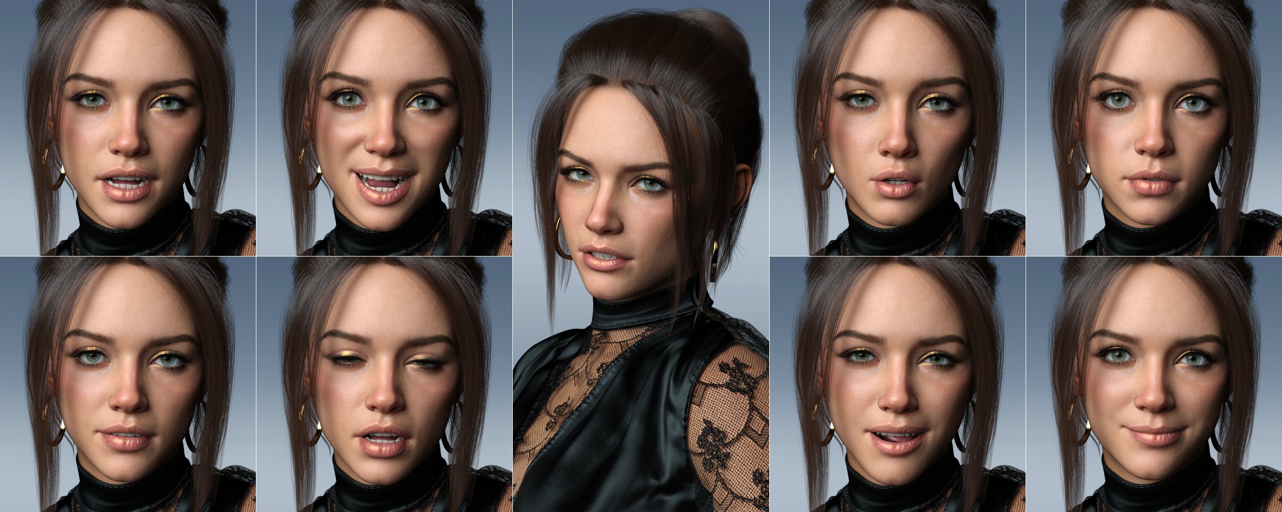 P3D 100 Natural Expressions Mega Pack for Genesis 9 | Daz 3D