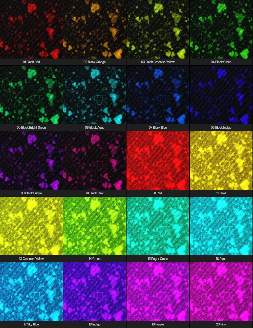 MMX Heart Fabric Patterns for Iray | Daz 3D