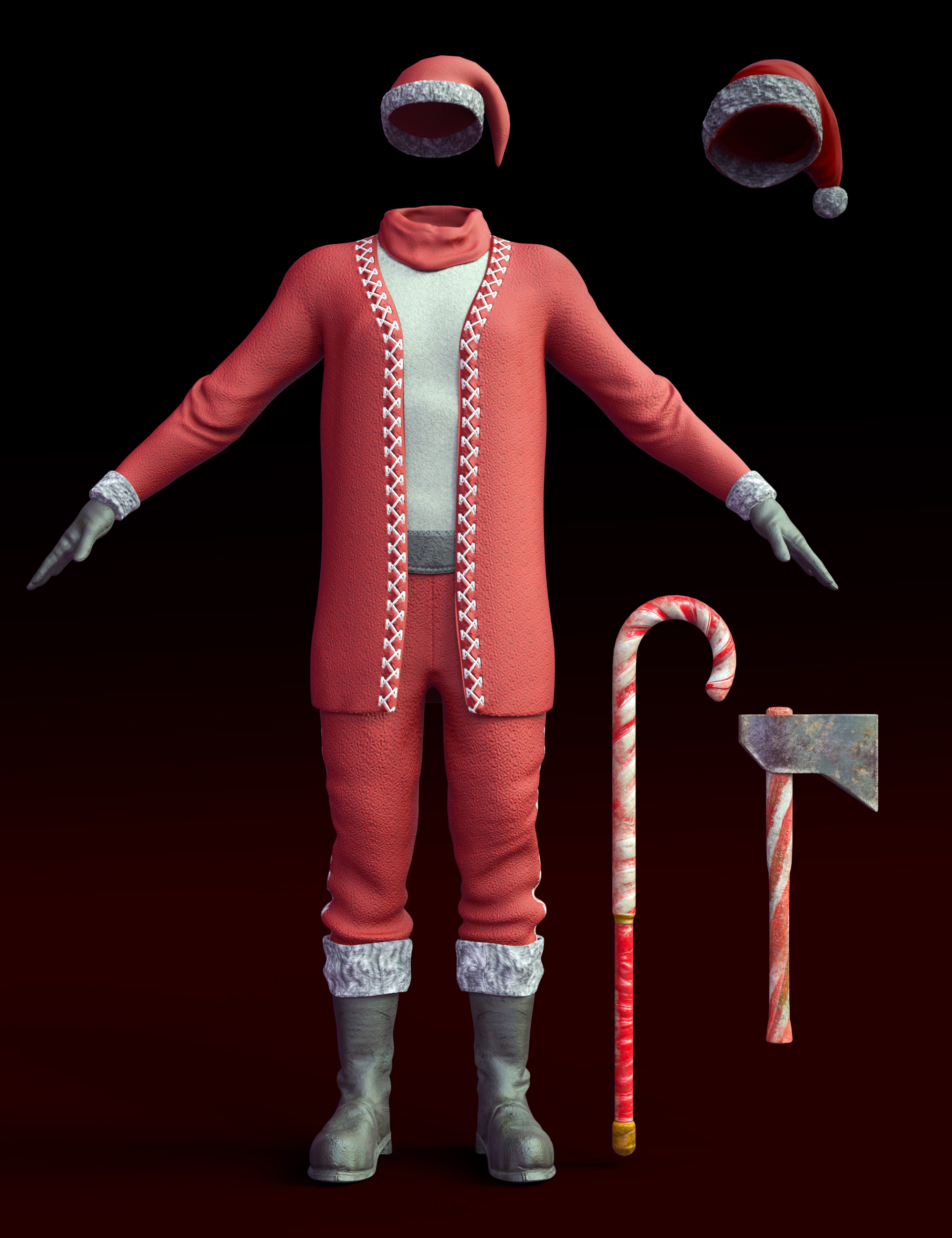 M3D dForce Bad Santa Outfit and Weapons for Genesis 9 | Daz 3D