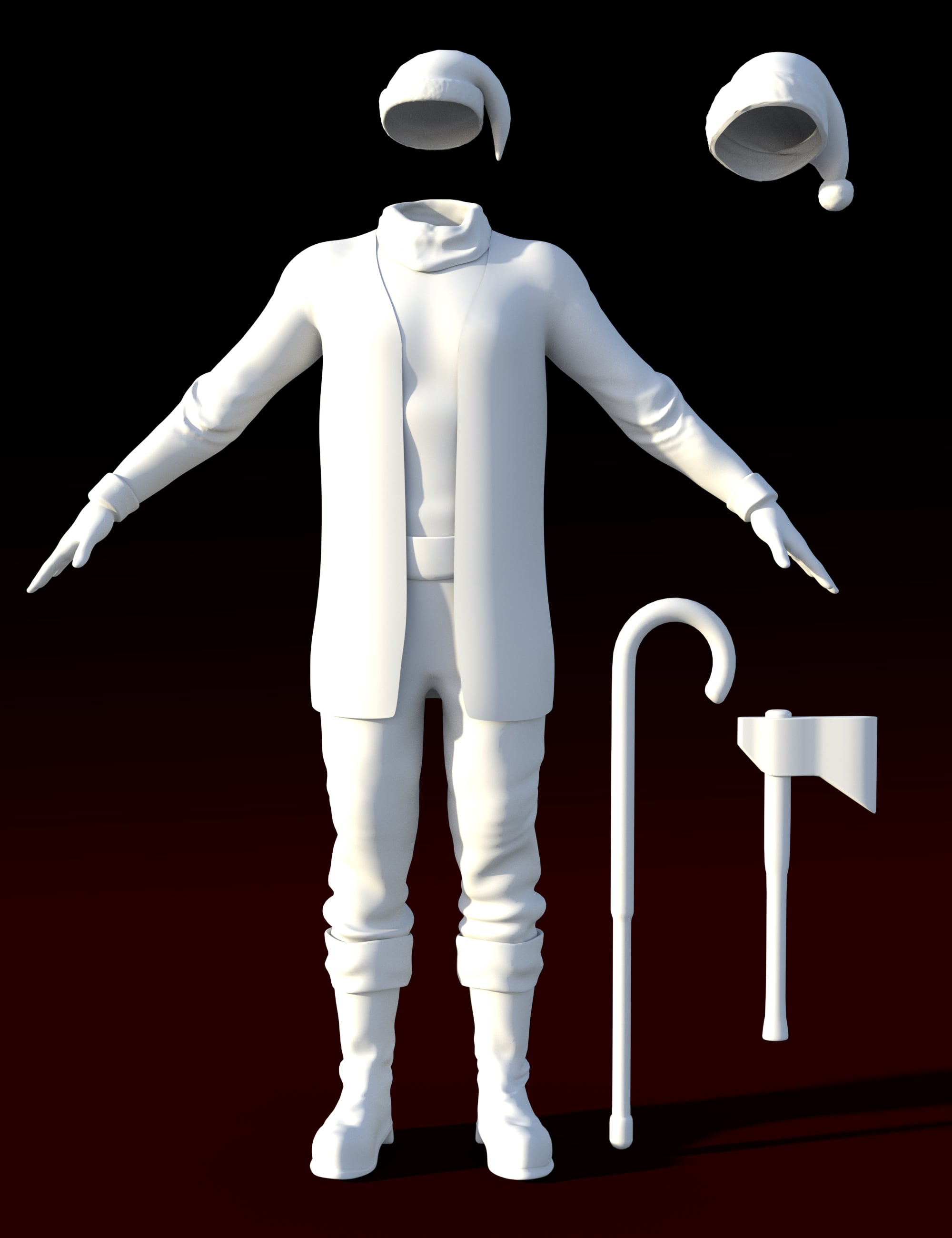 M3D dForce Bad Santa Outfit and Weapons for Genesis 9 | Daz 3D