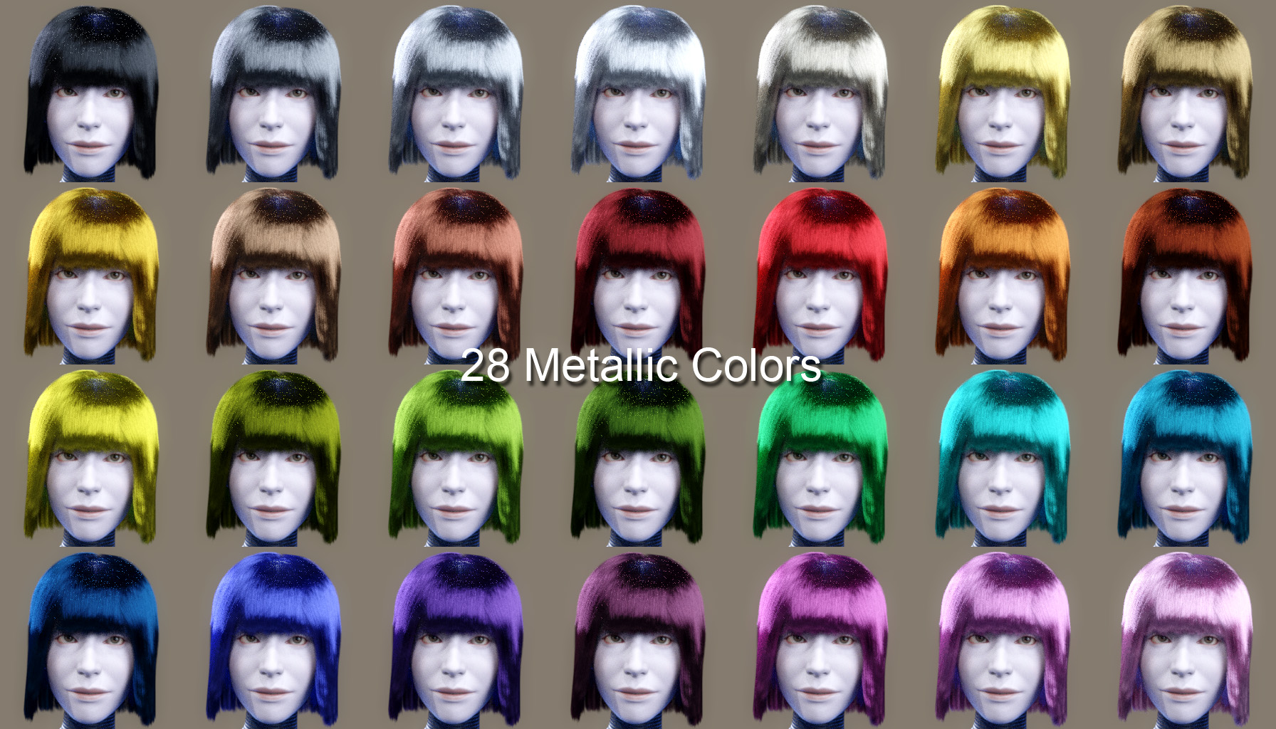 dForce Android Hair for Genesis 9 | Daz 3D