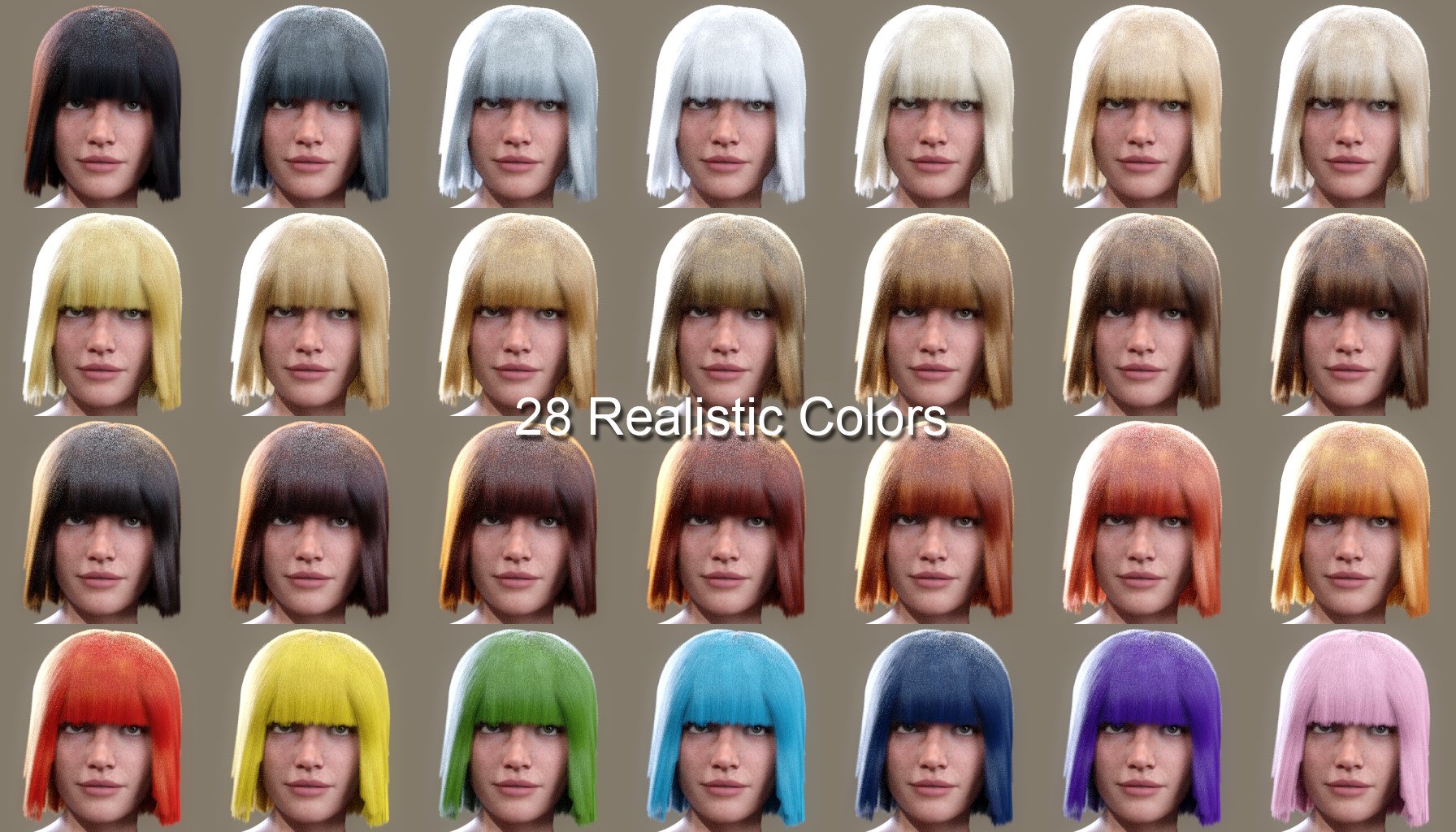 dForce Android Hair for Genesis 9 | Daz 3D