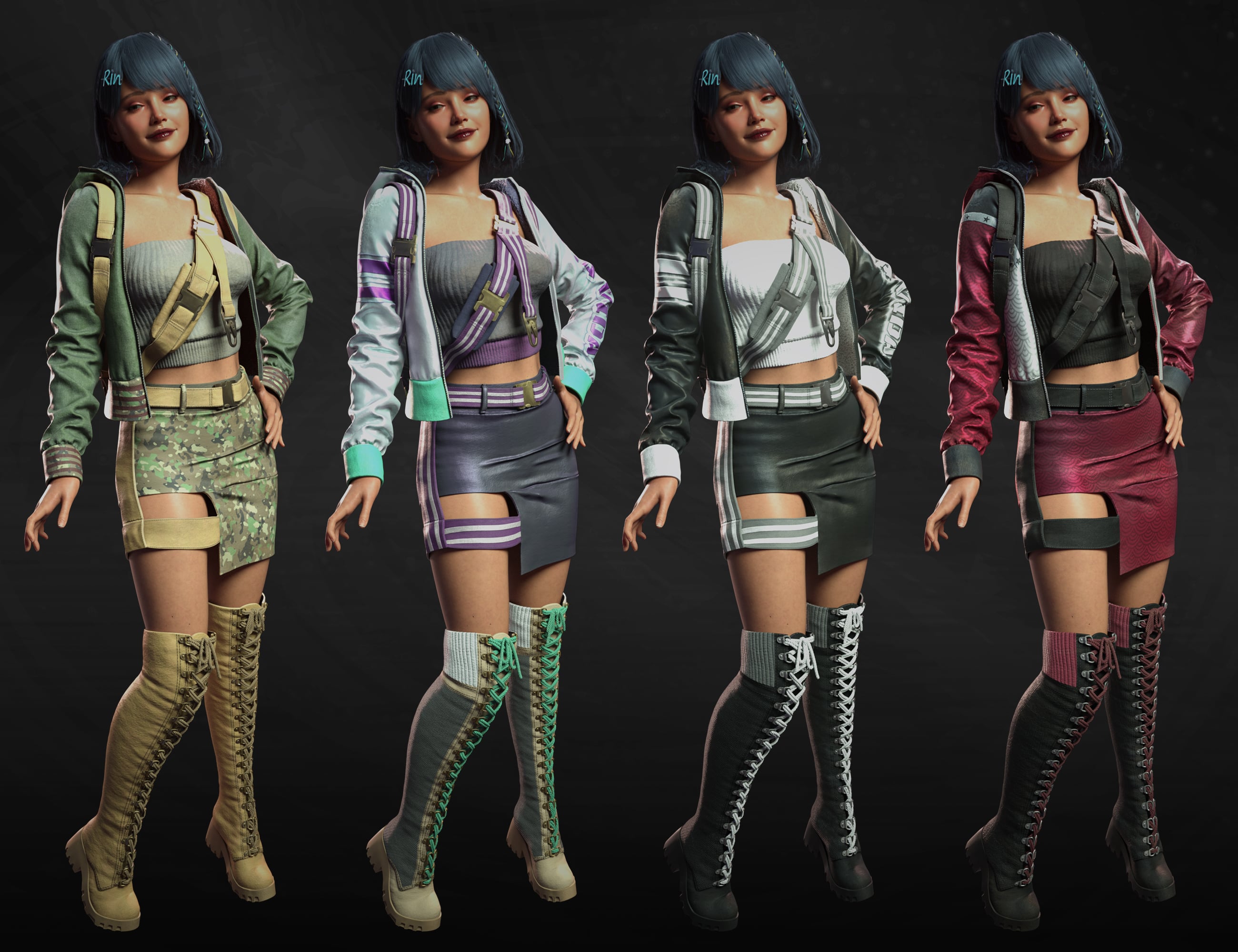 Techwear Girl HD Outfit Textures | Daz 3D