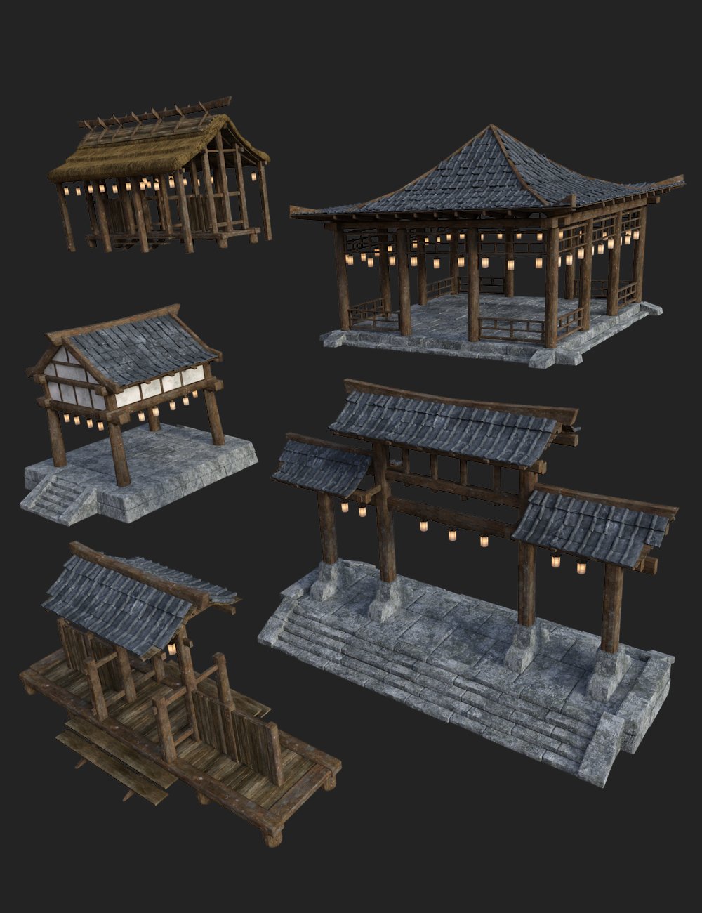 Asian Structures 1 | Daz 3D