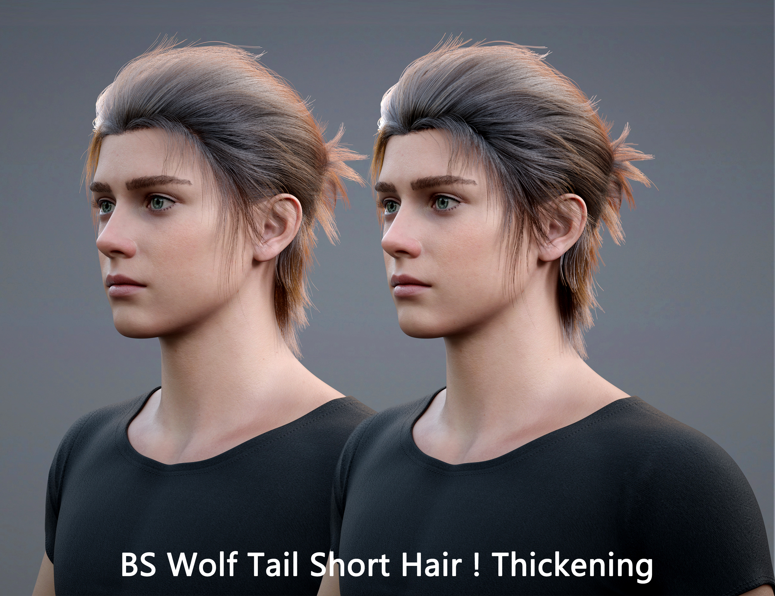 dForce BS Wolf Tail Short Hair For Genesis 9 | Daz 3D