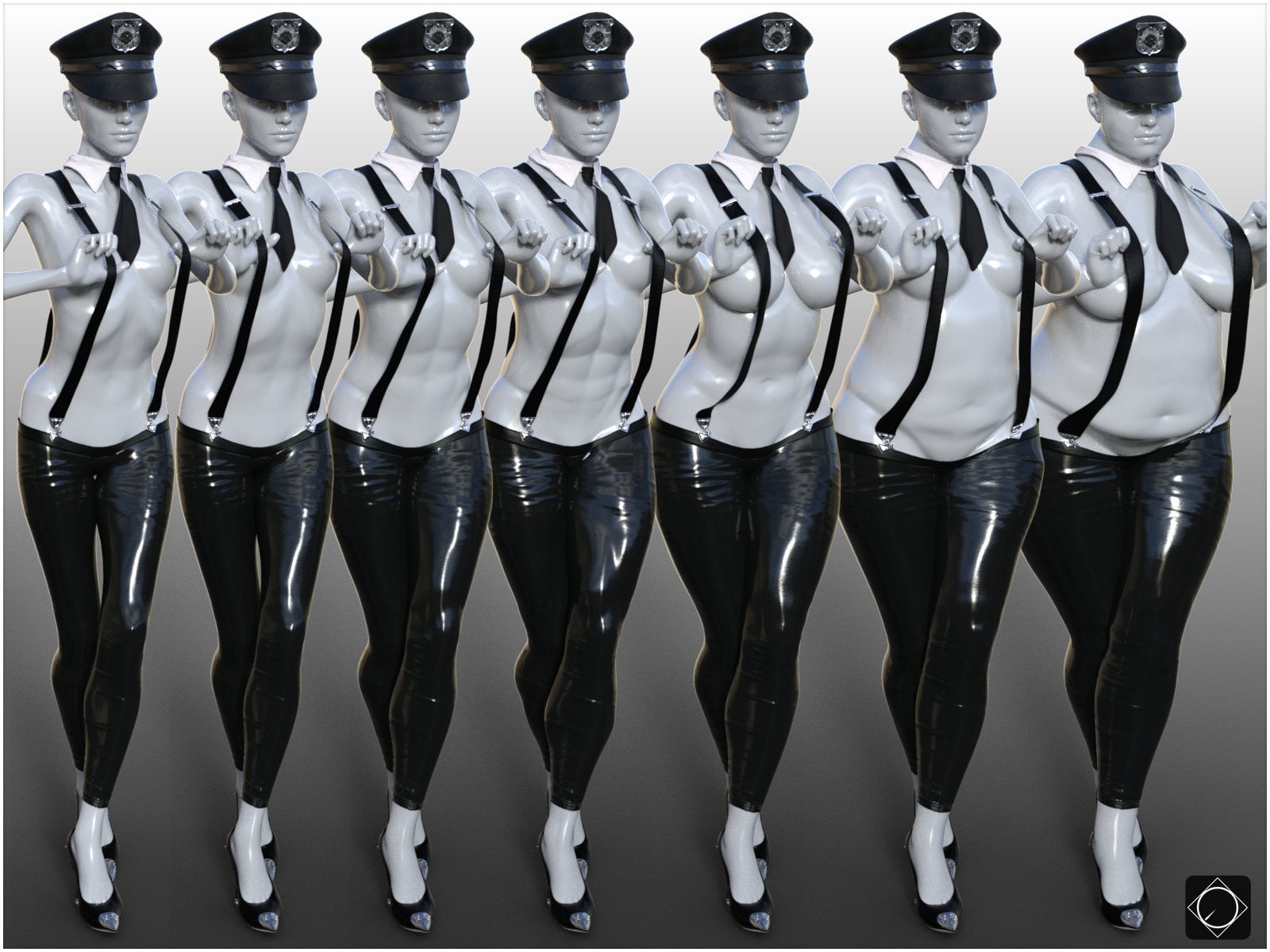 dForce Enforcer Suspender Pants for Genesis 8 and 8.1 Females | Daz 3D