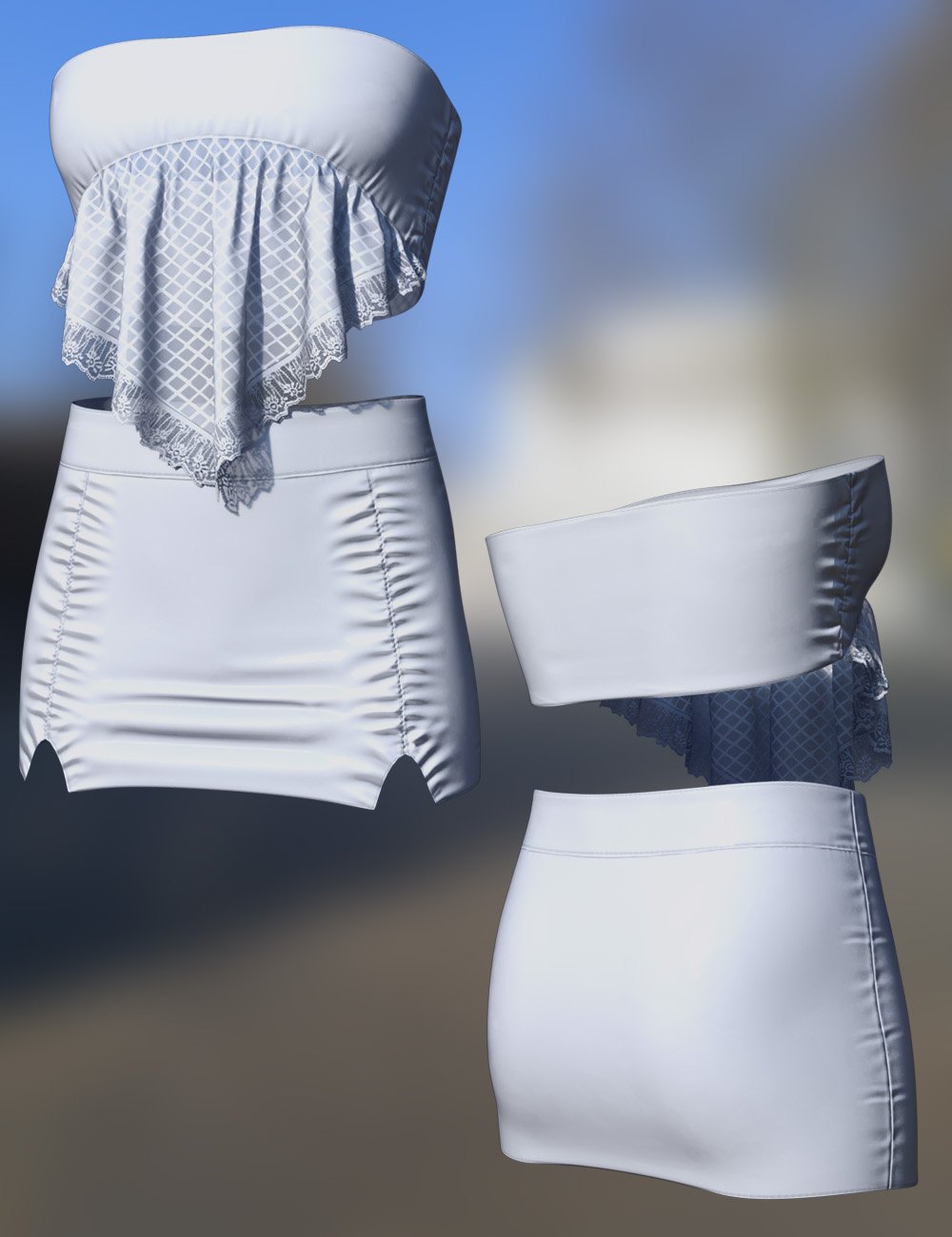 dForce Latex and Lace Outfit for Genesis 9 | Daz 3D