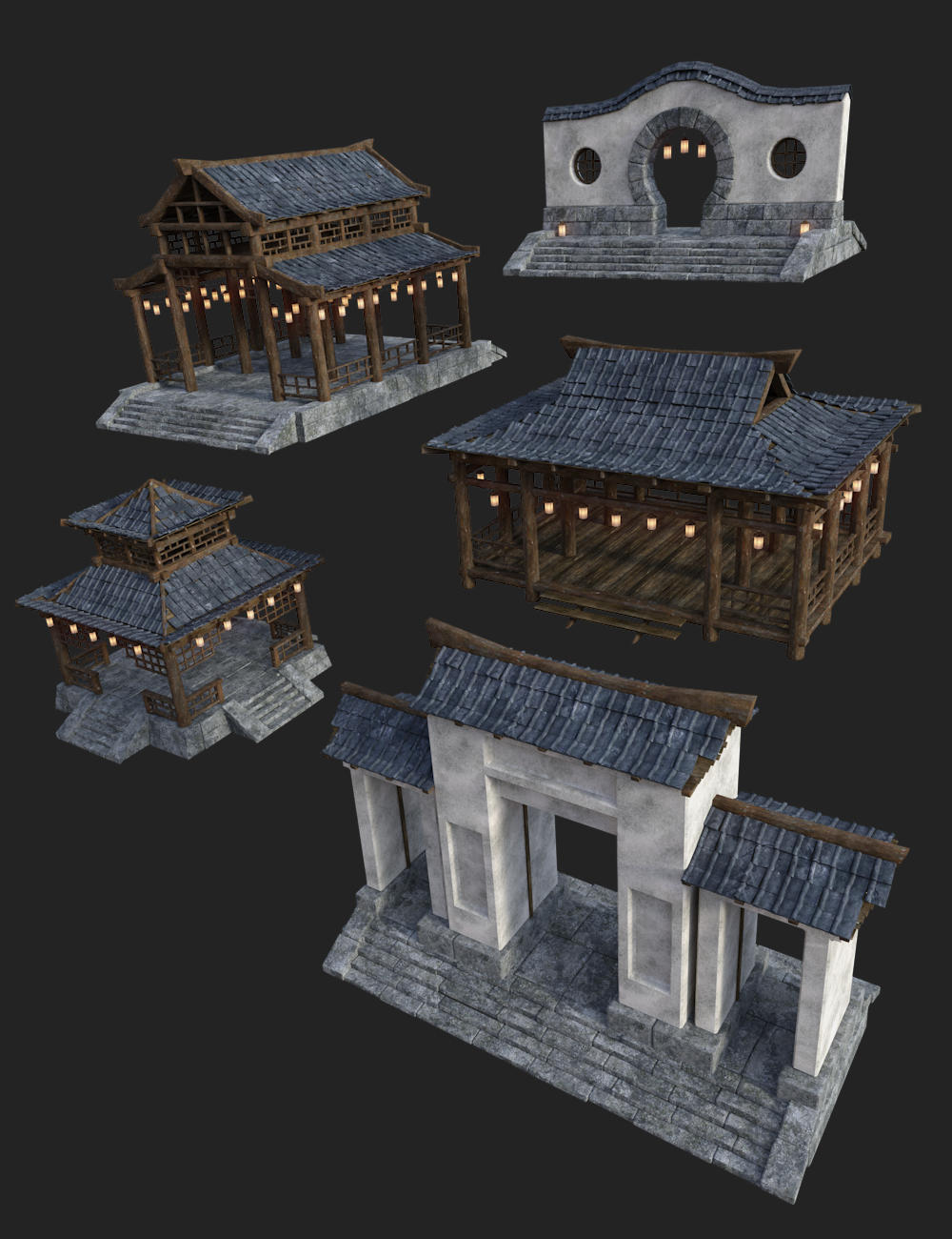 Asian Structures 2 | Daz 3D