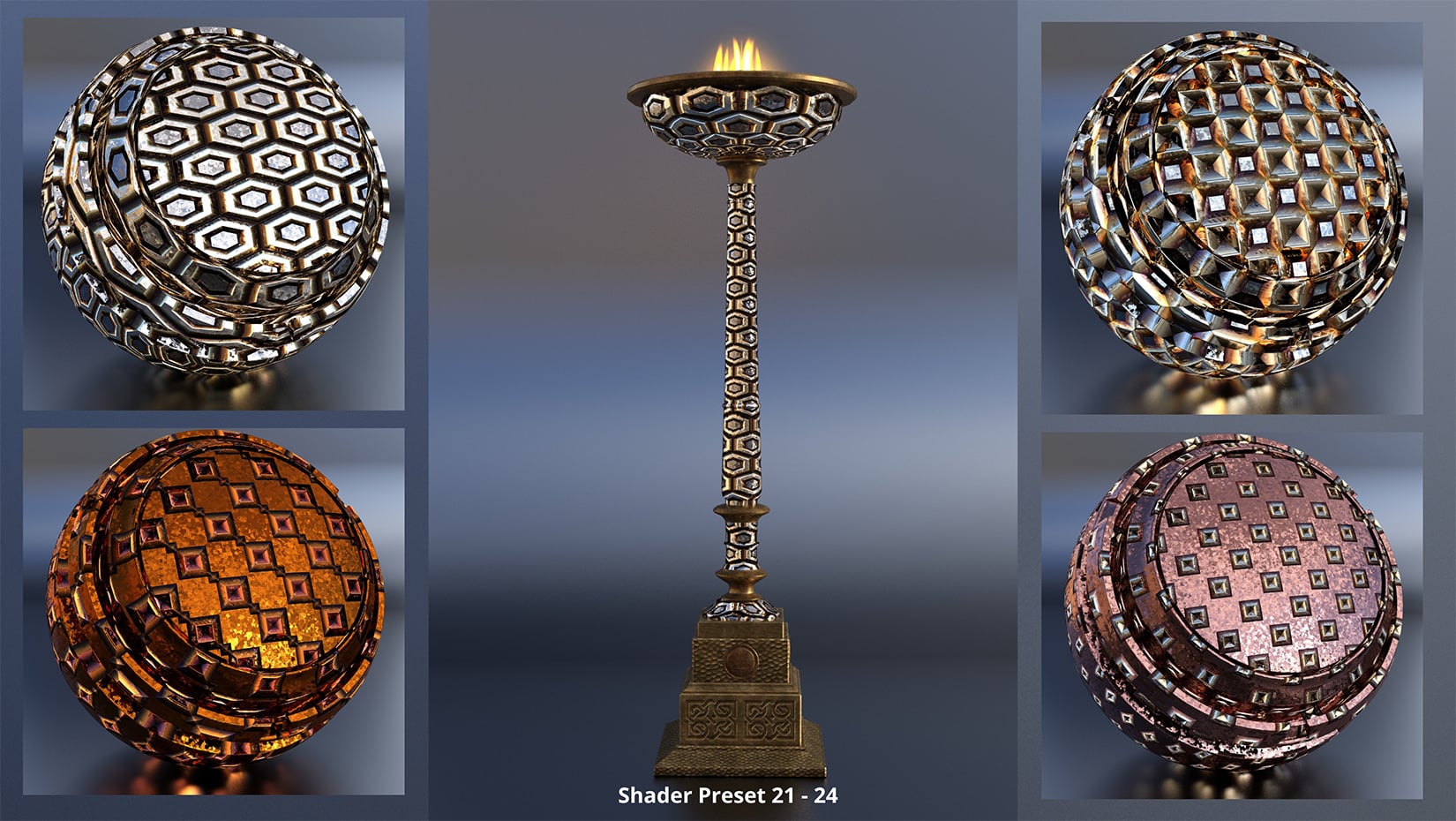 Patterned Metal Iray Shaders | Daz 3D
