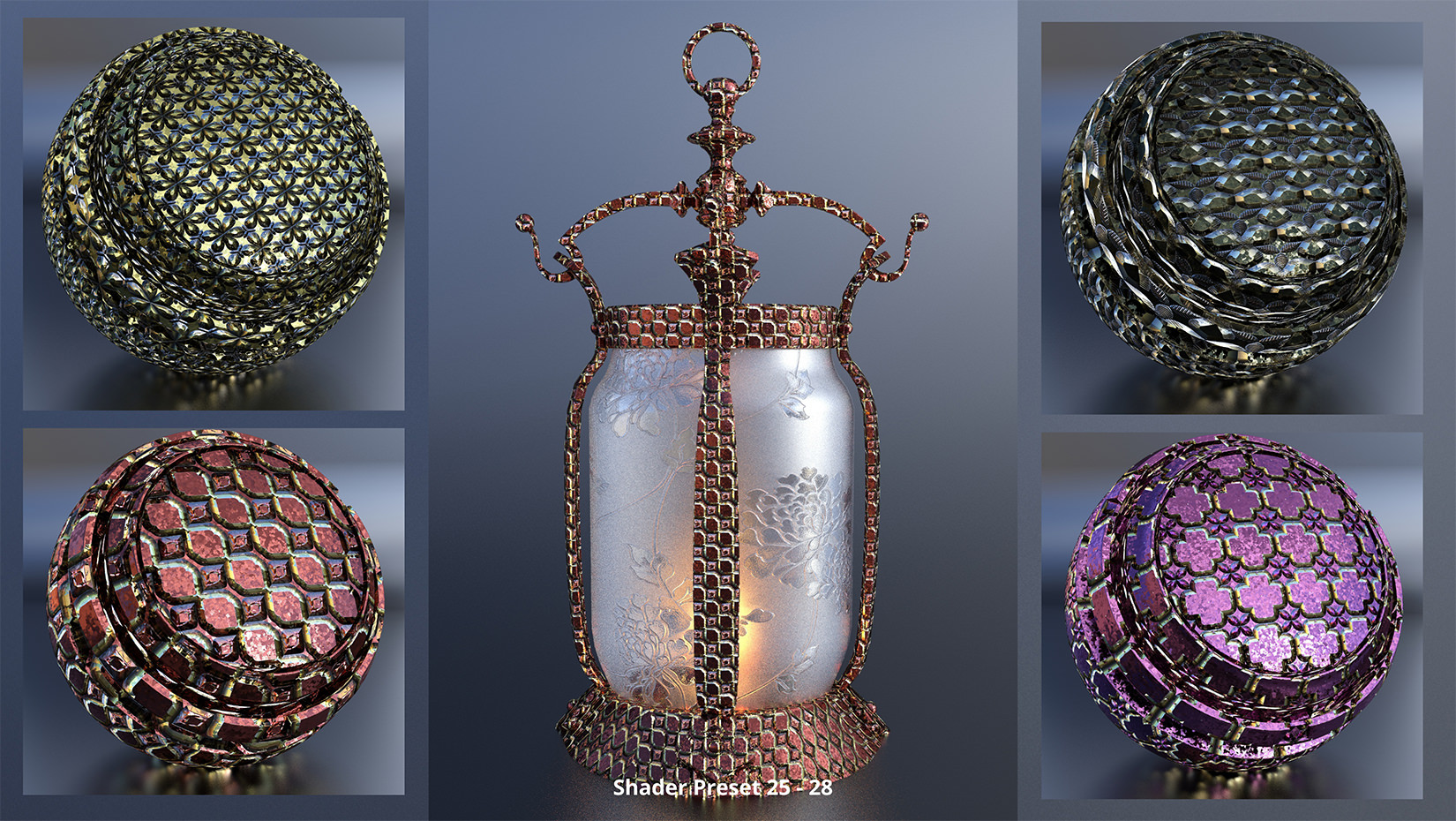 Patterned Metal Iray Shaders | Daz 3D
