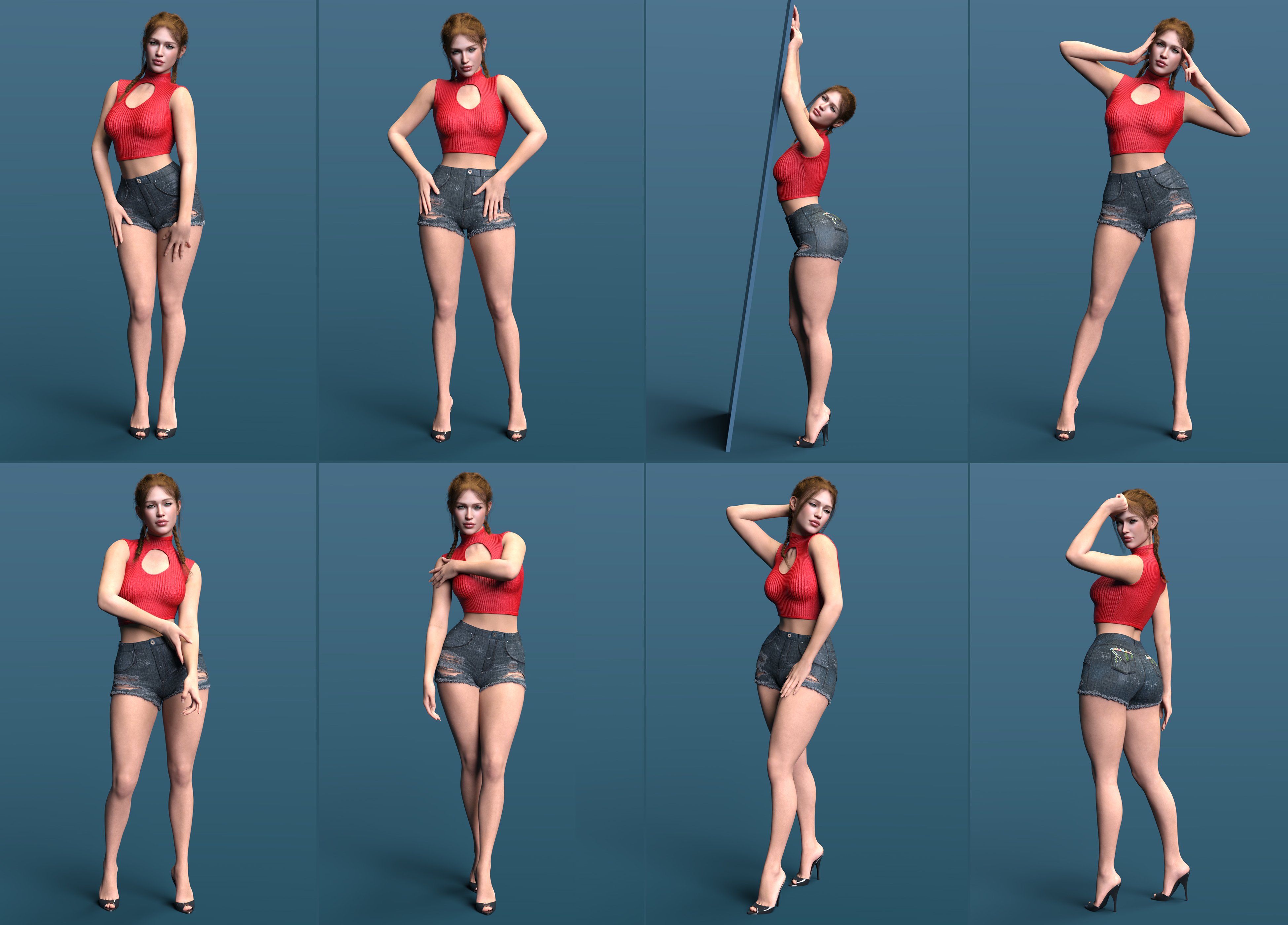 Z Petite Feminine Shape and Pose Mega Set for Genesis 9 and 8 Female | Daz 3D
