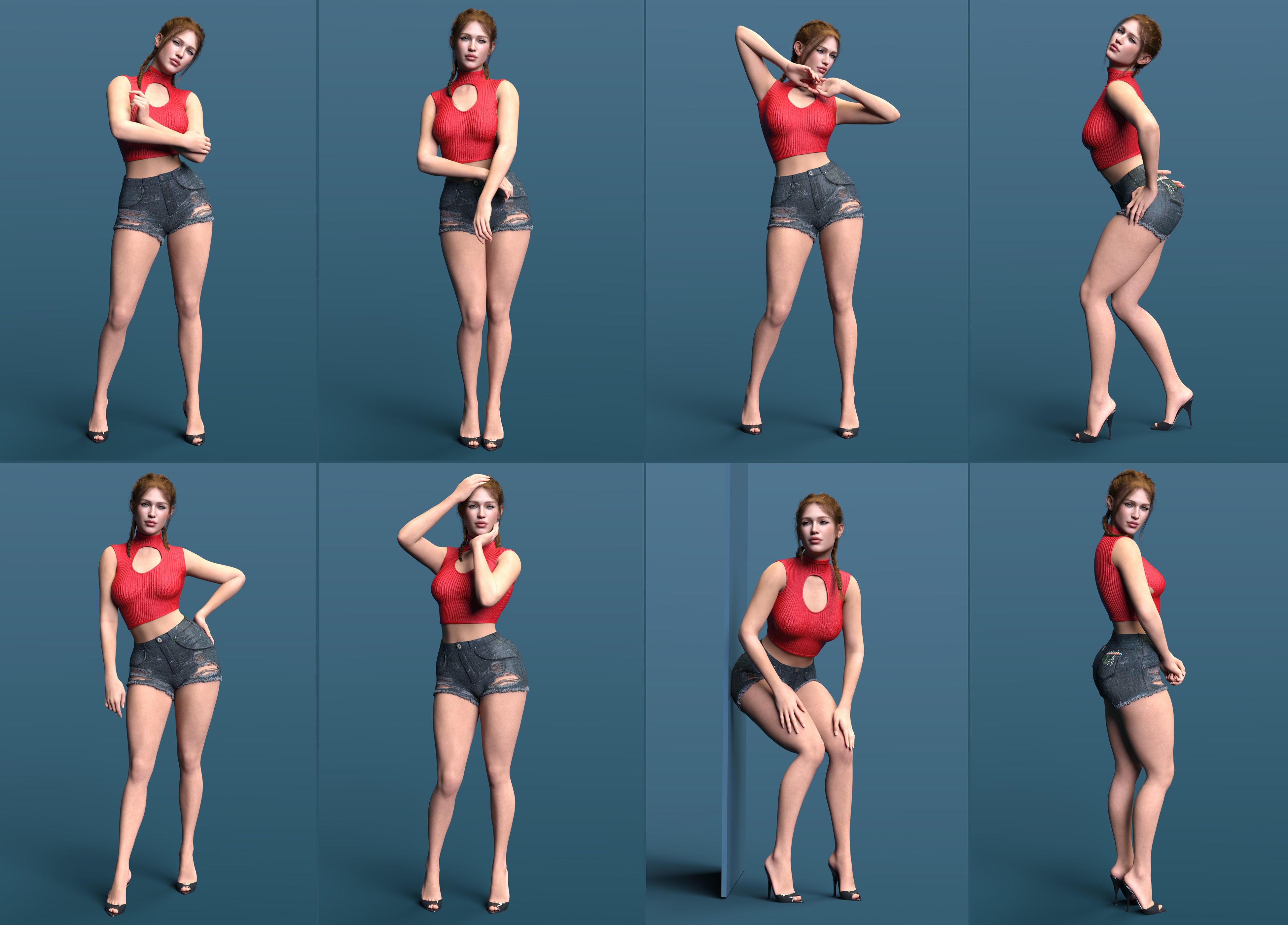 Z Petite Feminine Shape and Pose Mega Set for Genesis 9 and 8 Female | Daz 3D