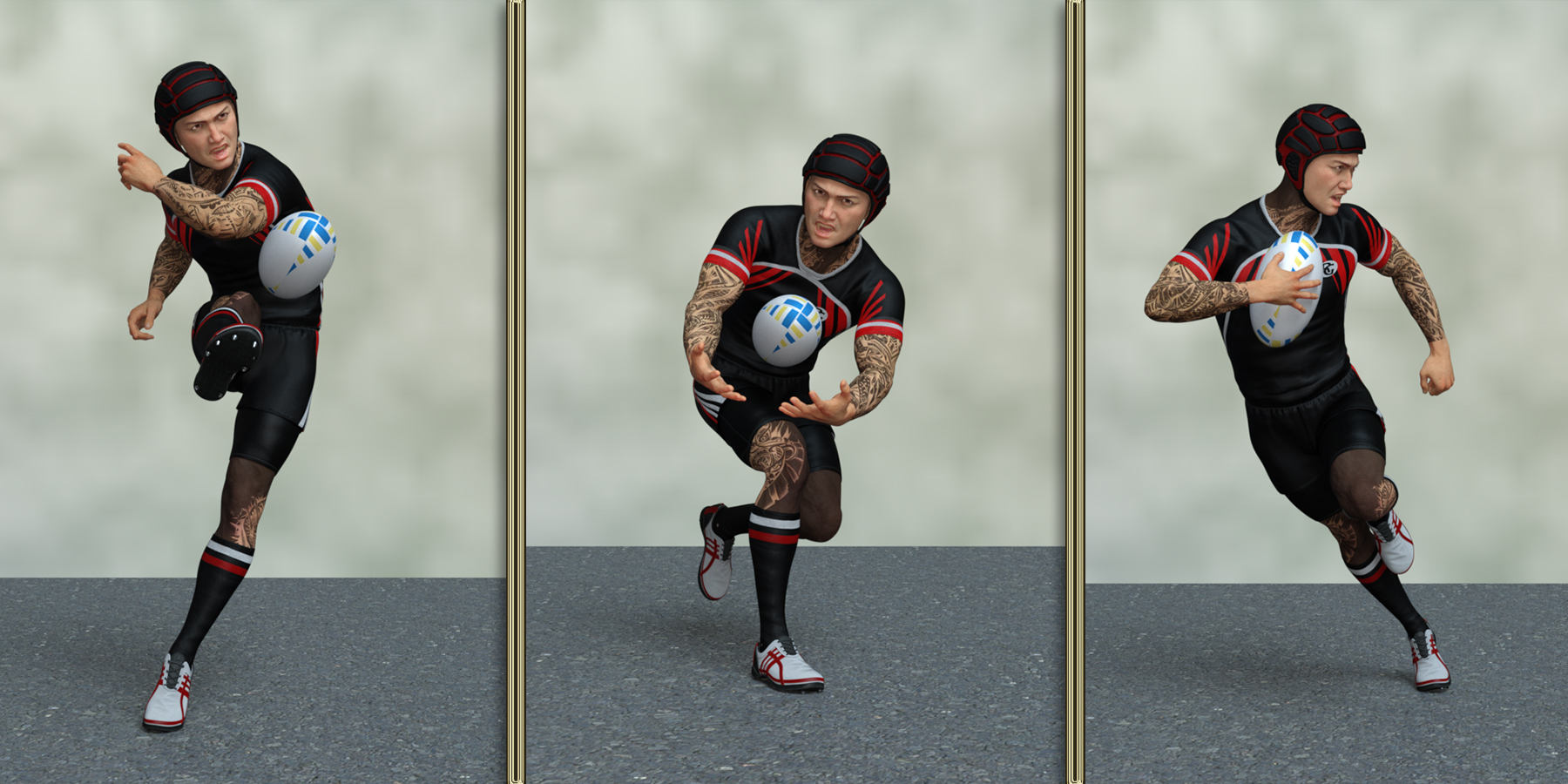Rugby Poses for Genesis 9 | Daz 3D