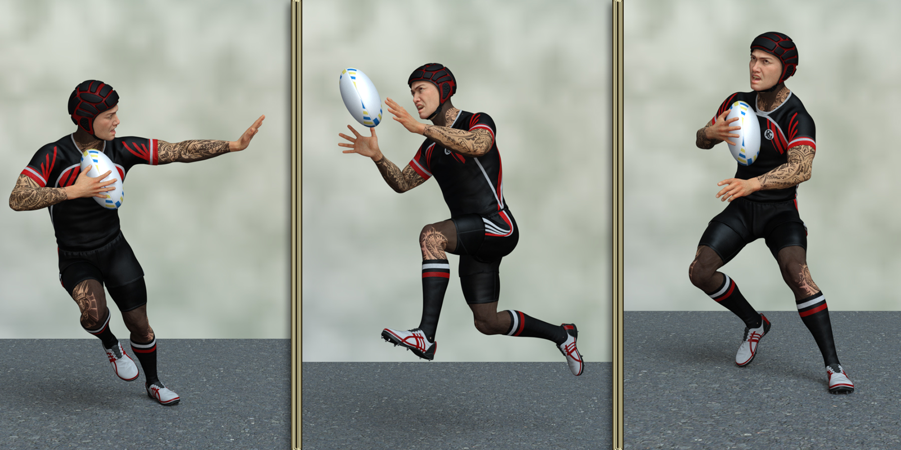 Rugby Poses for Genesis 9 | Daz 3D